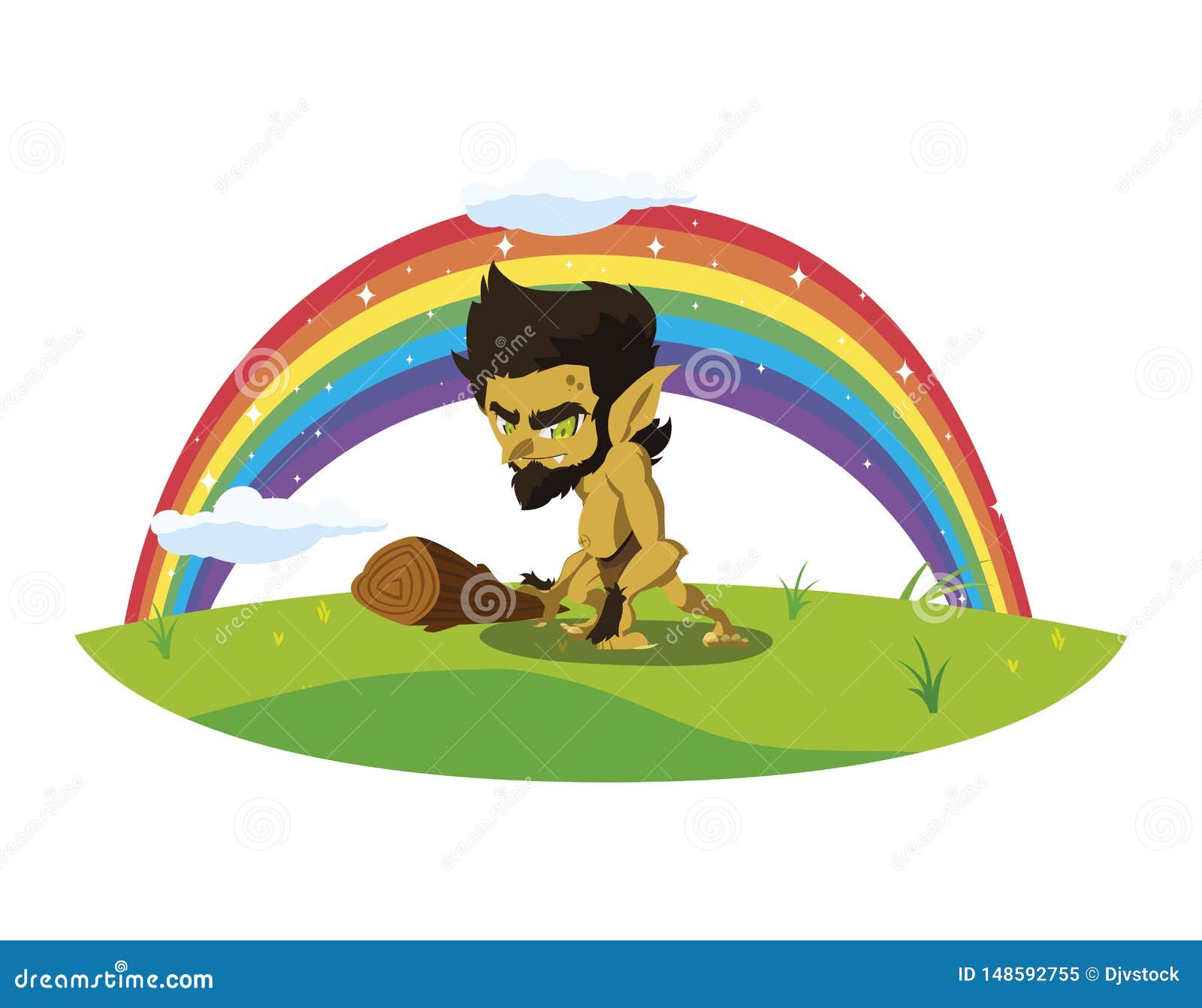 Caveman Gnome with Rainbow Magic Character Stock Illustration ...