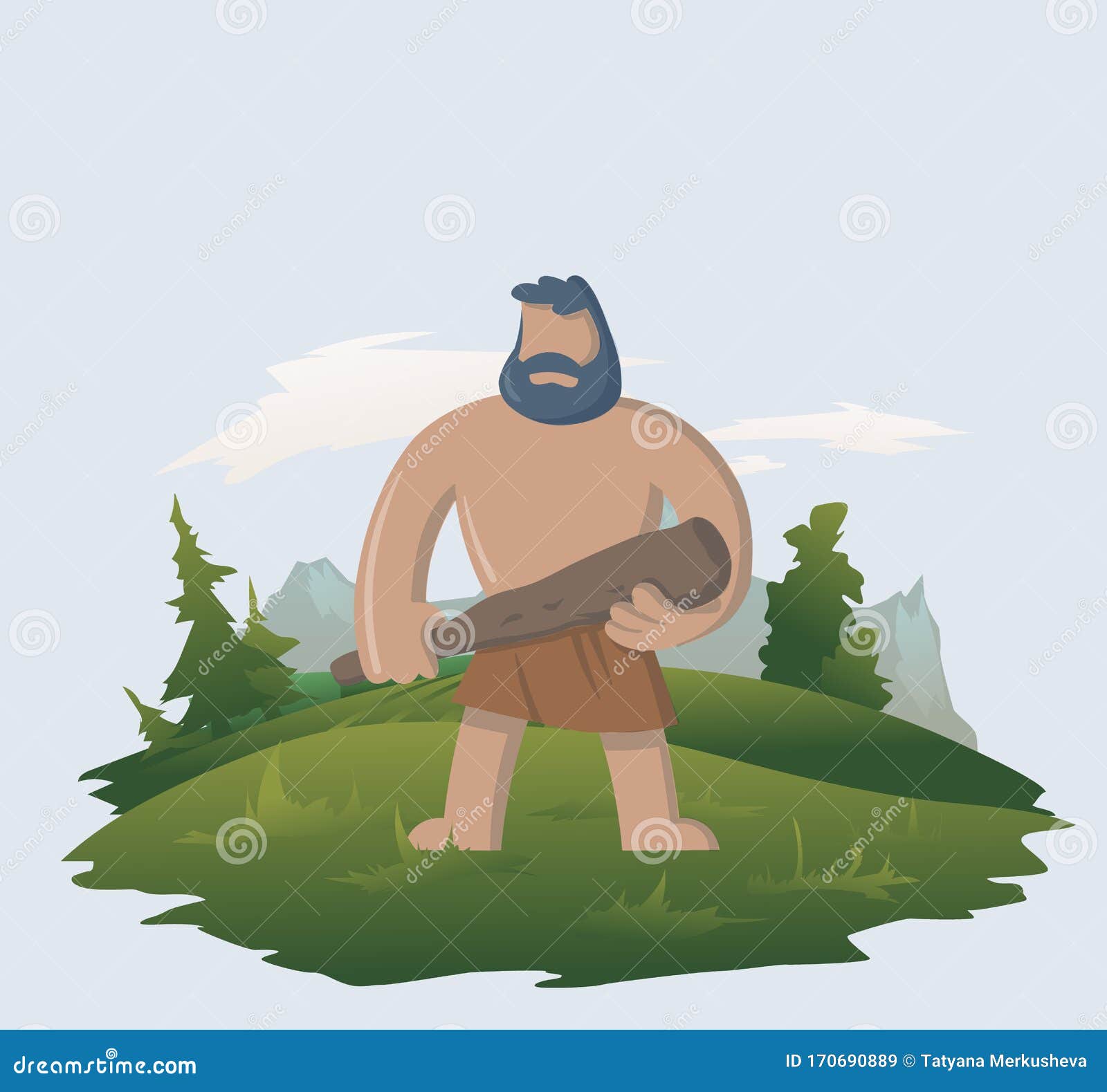 Man Hunter Standing With Dog And Holding Killed Duck Cartoon Vector ...