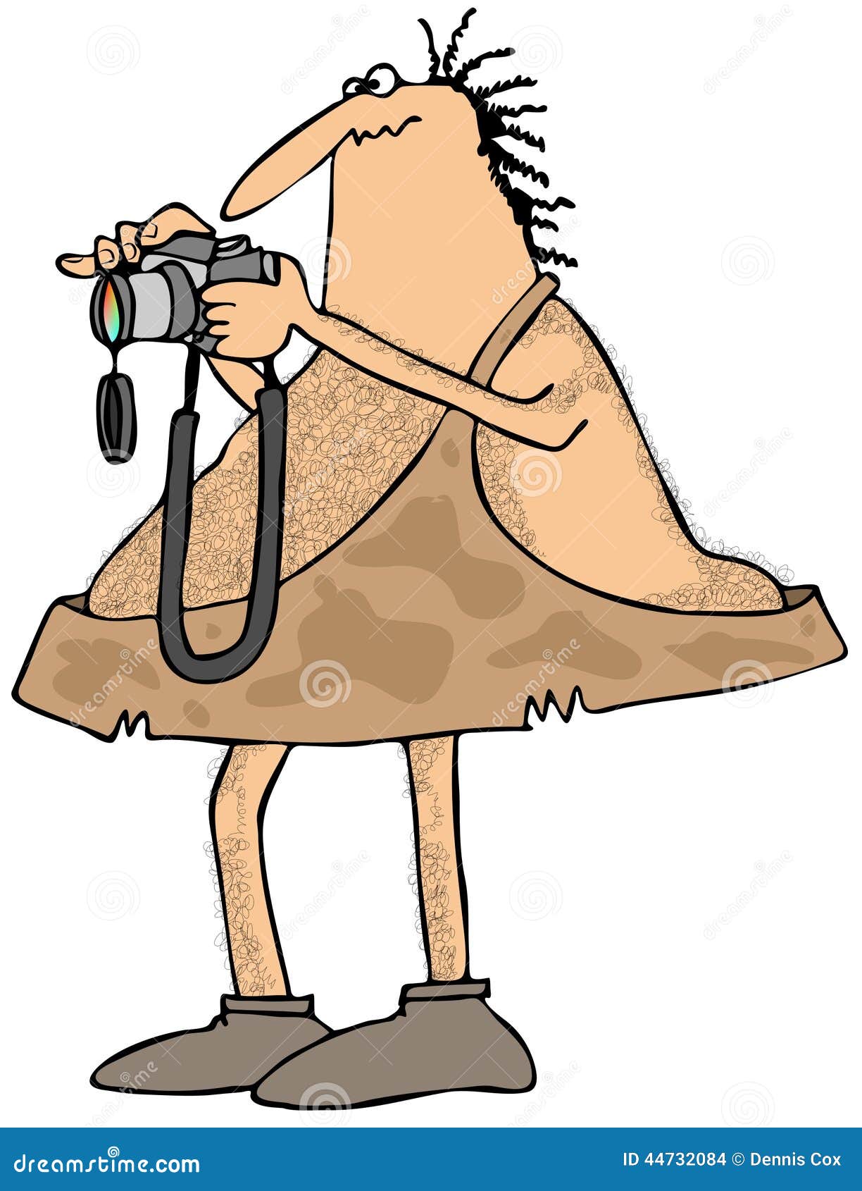 Caveman photographer stock illustration. Illustration of neanderthal ...