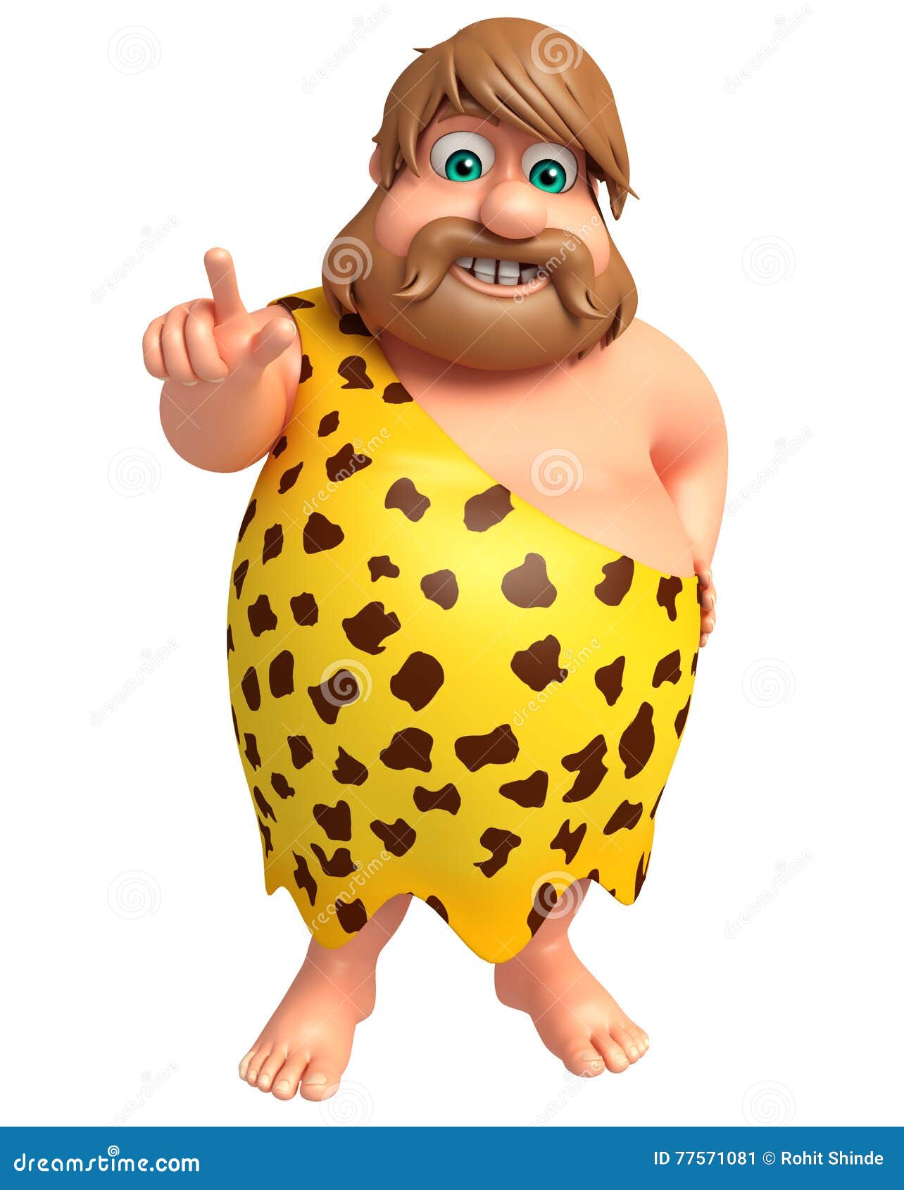 Caveman with Pointing pose stock illustration. Illustration of ...