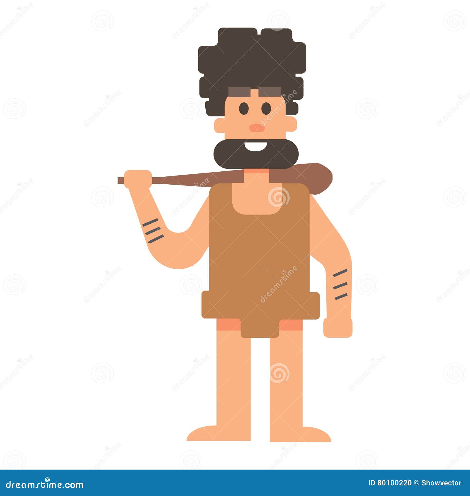 Caveman Primitive Stone Age People Stock Vector - Illustration of ...
