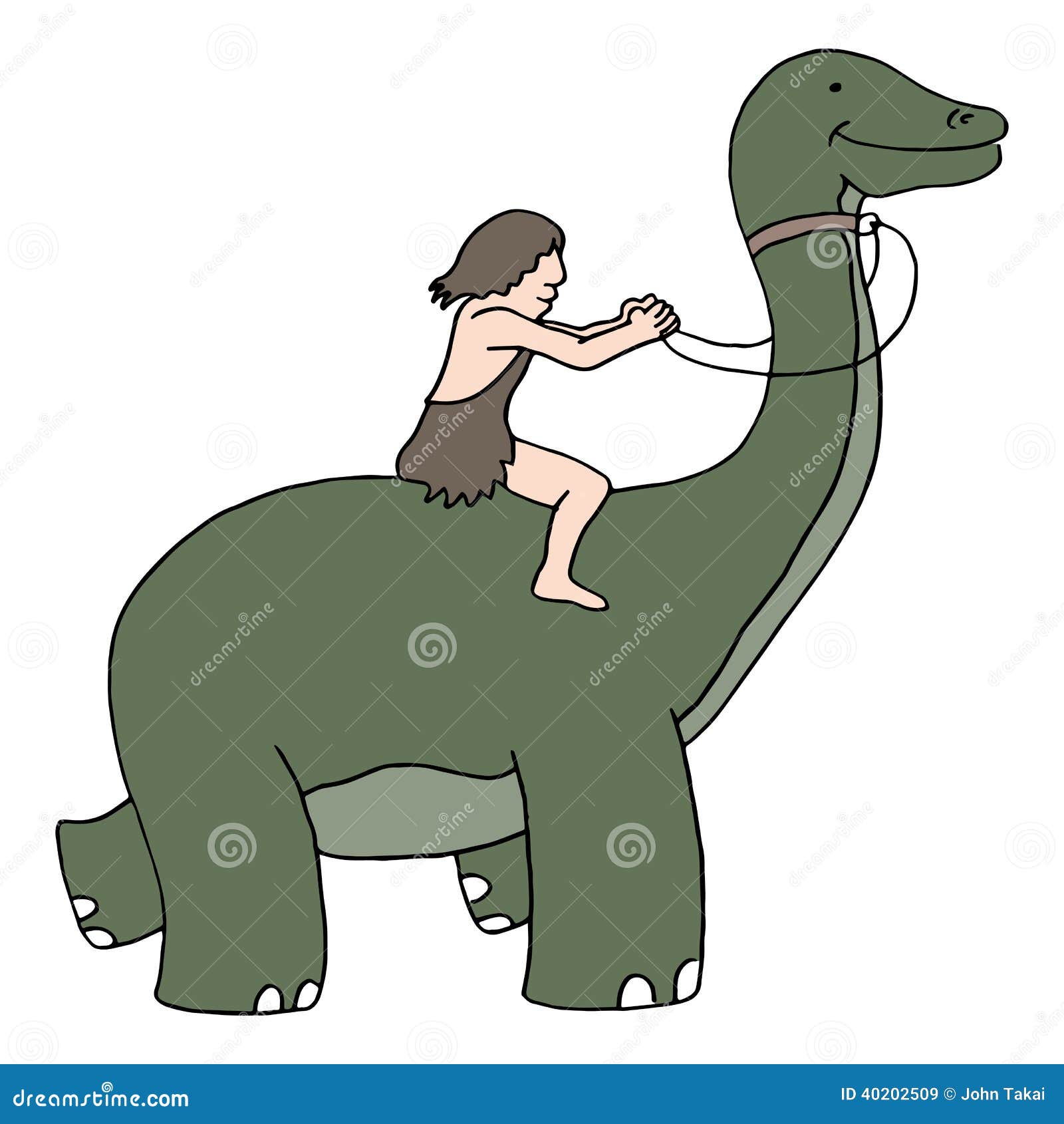 The Boy Is Riding The Dinosaur Megalosaurus Vector Illustration ...