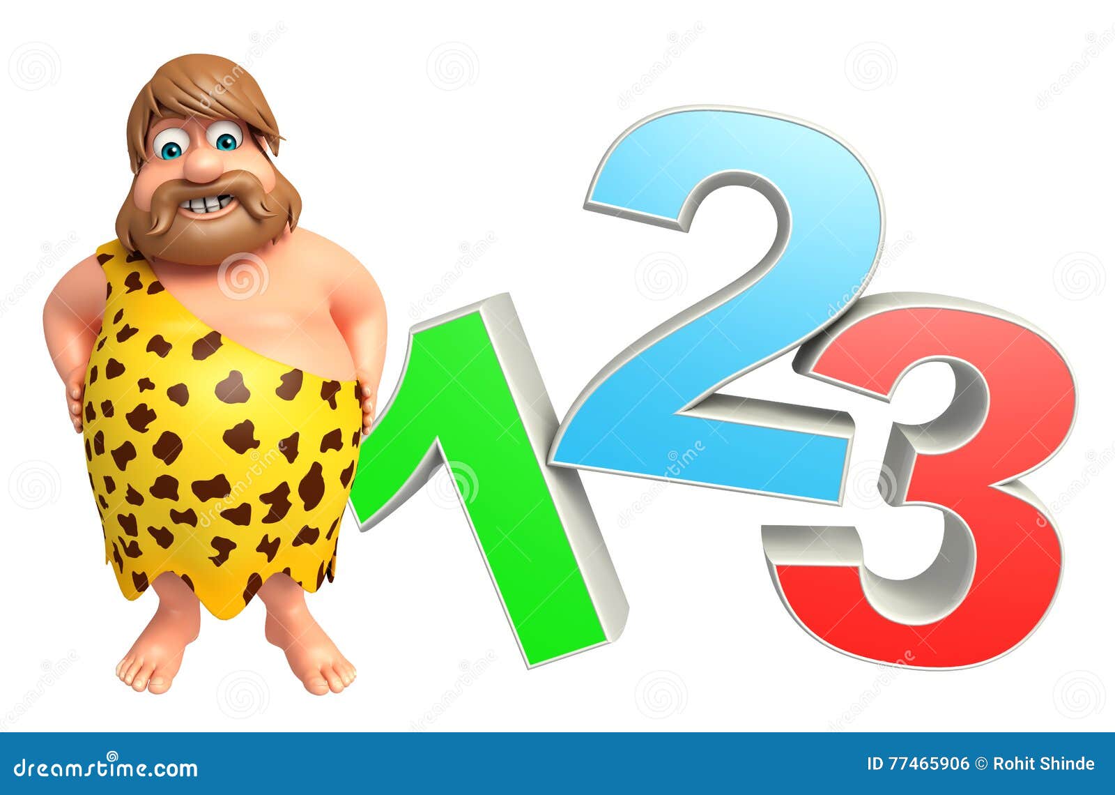 Caveman with 123 sign stock illustration. Illustration of hunt - 77465906