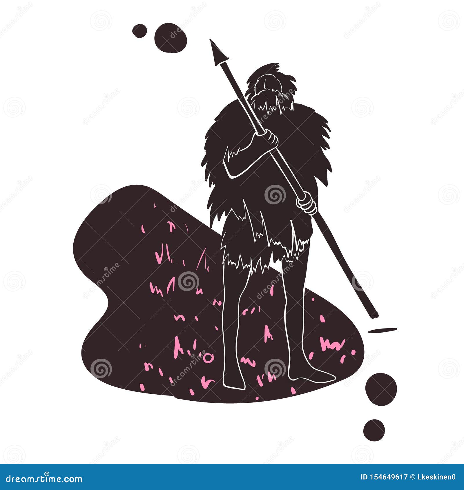 Caveman Simple Illustration on White Background Stock Vector ...