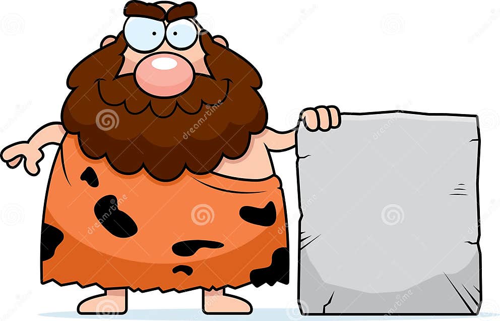 Caveman Stone Sign stock vector. Illustration of caveman - 13106490
