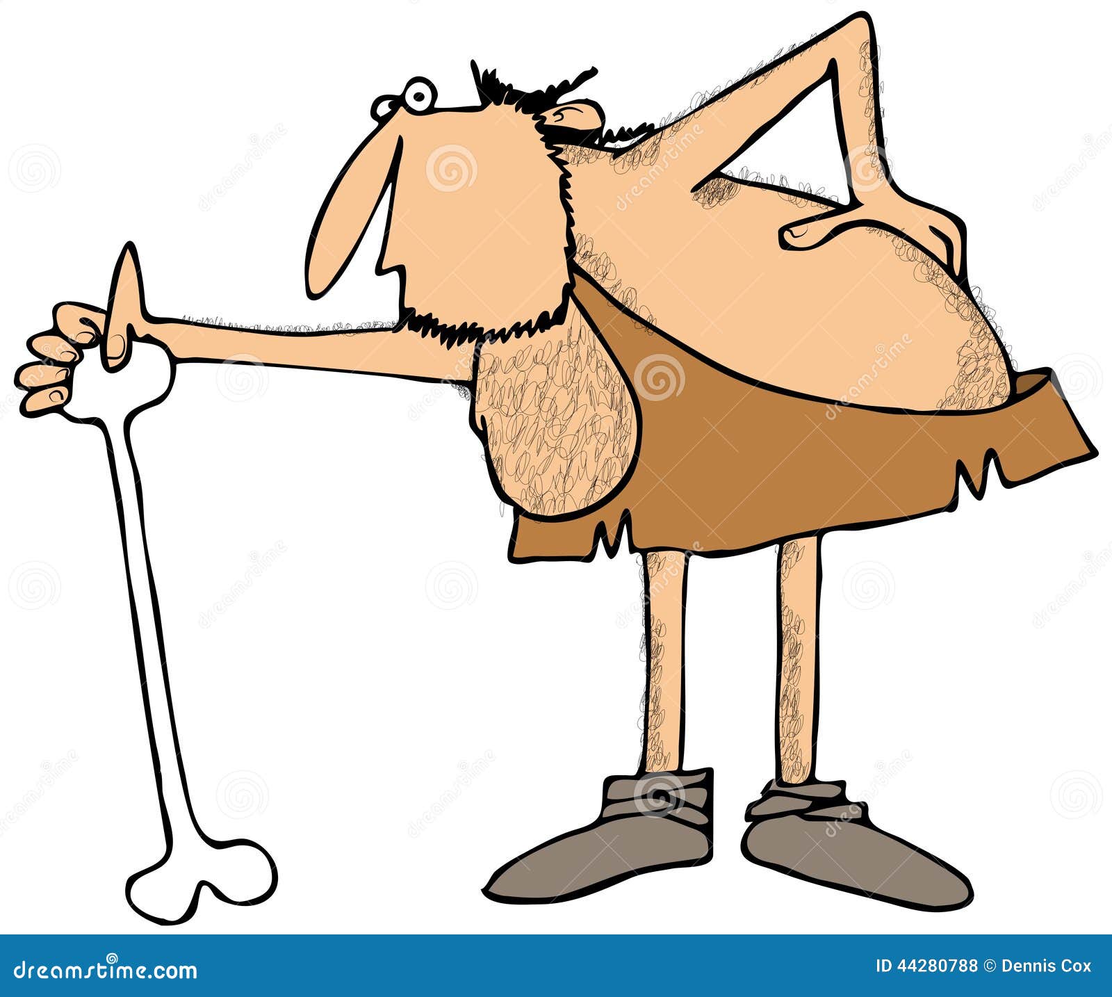 Caveman stooped over stock illustration. Illustration of hurt - 44280788