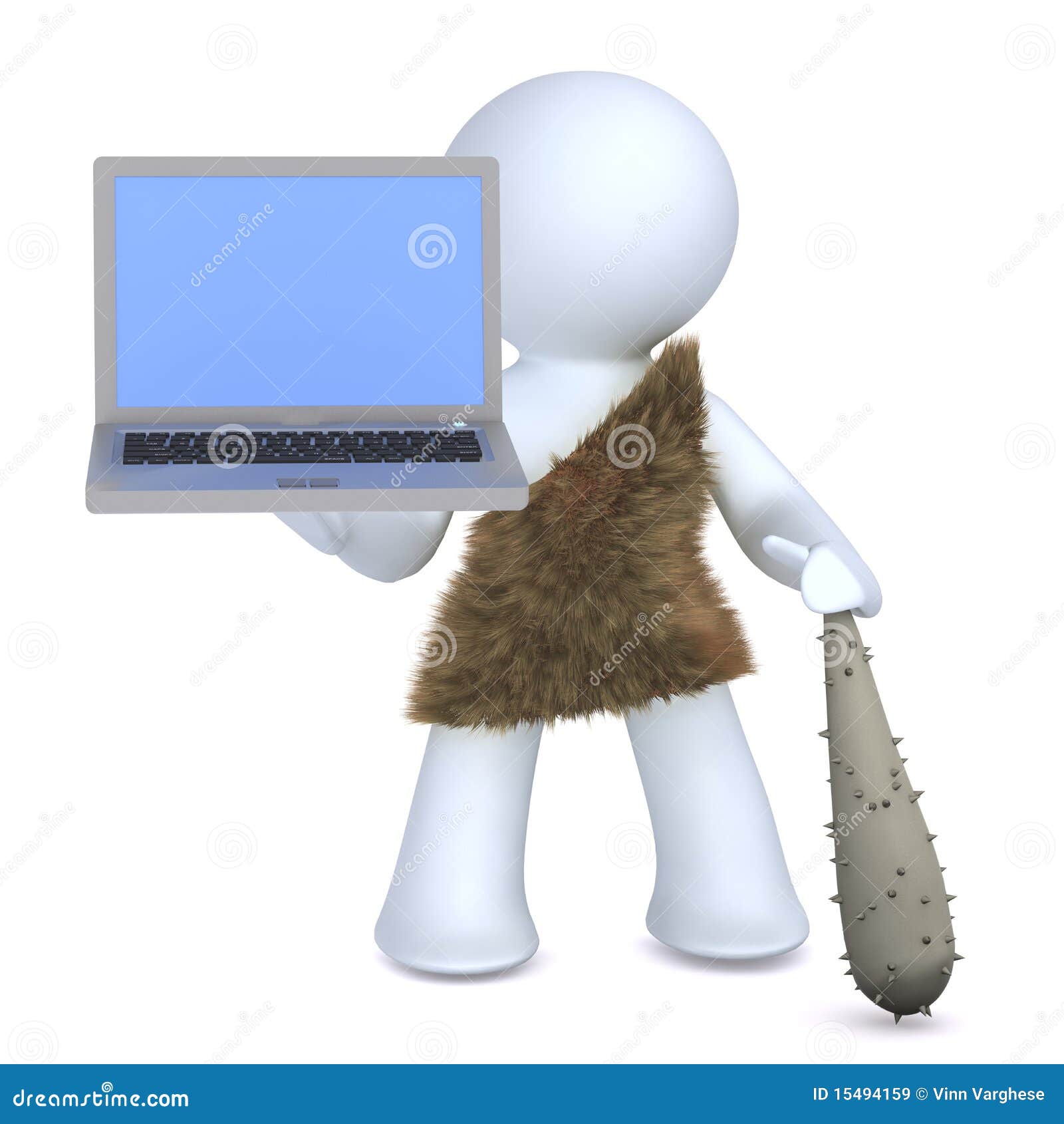 Caveman and technology stock illustration. Illustration of caveman ...
