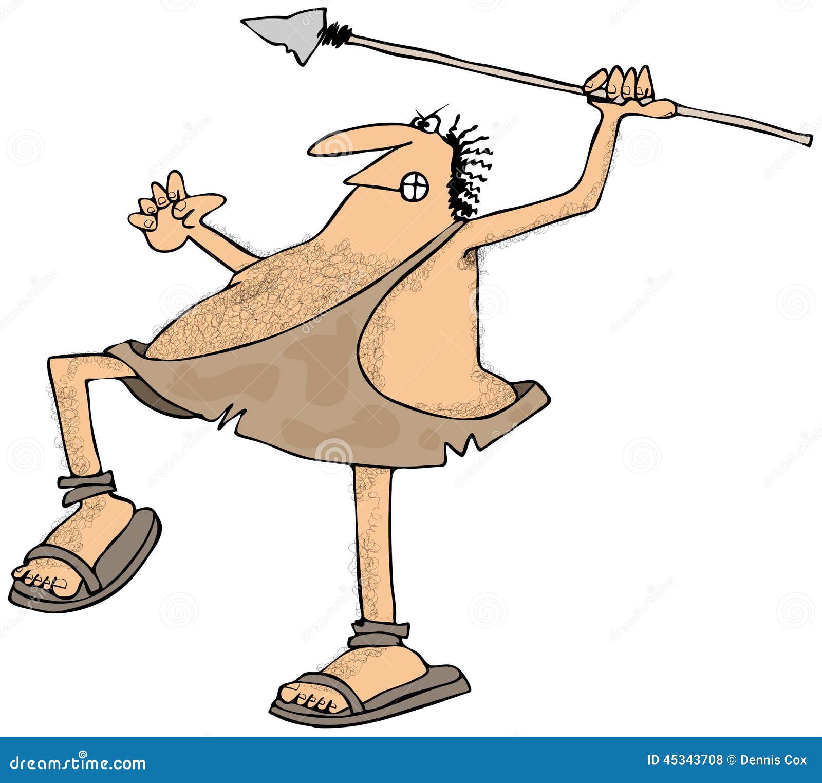 Caveman Throwing A Boulder Stock Image | CartoonDealer.com #75629803