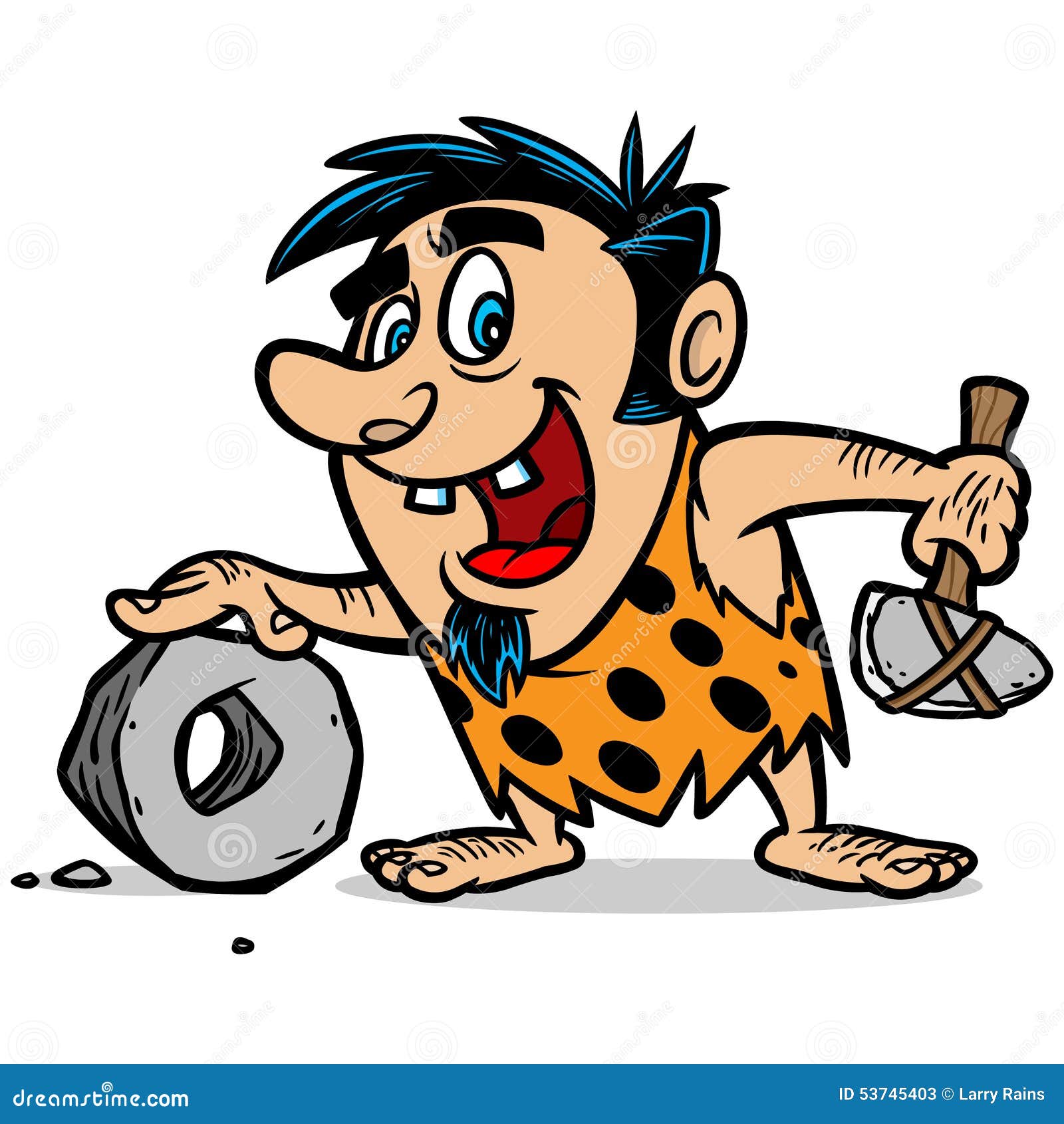 Caveman stock vector. Illustration of cartoon, stone - 53745403