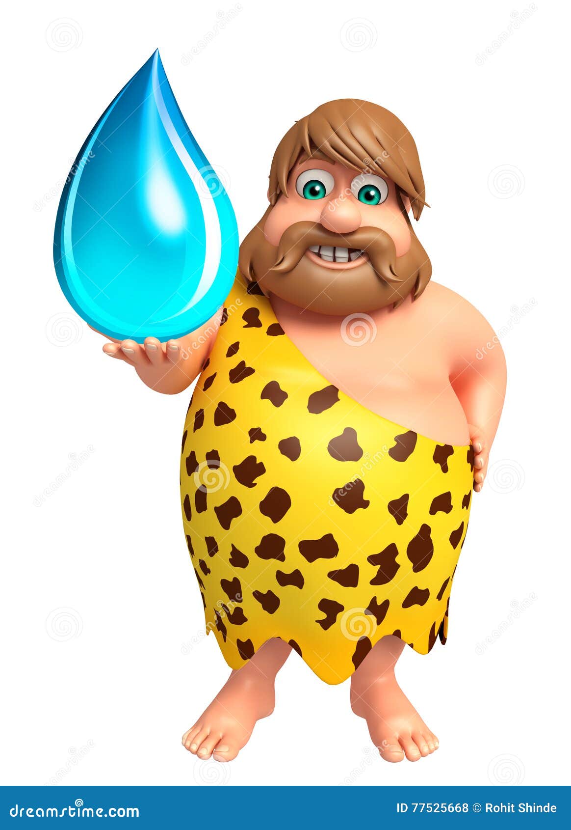 Caveman with Water drop stock illustration. Illustration of people ...