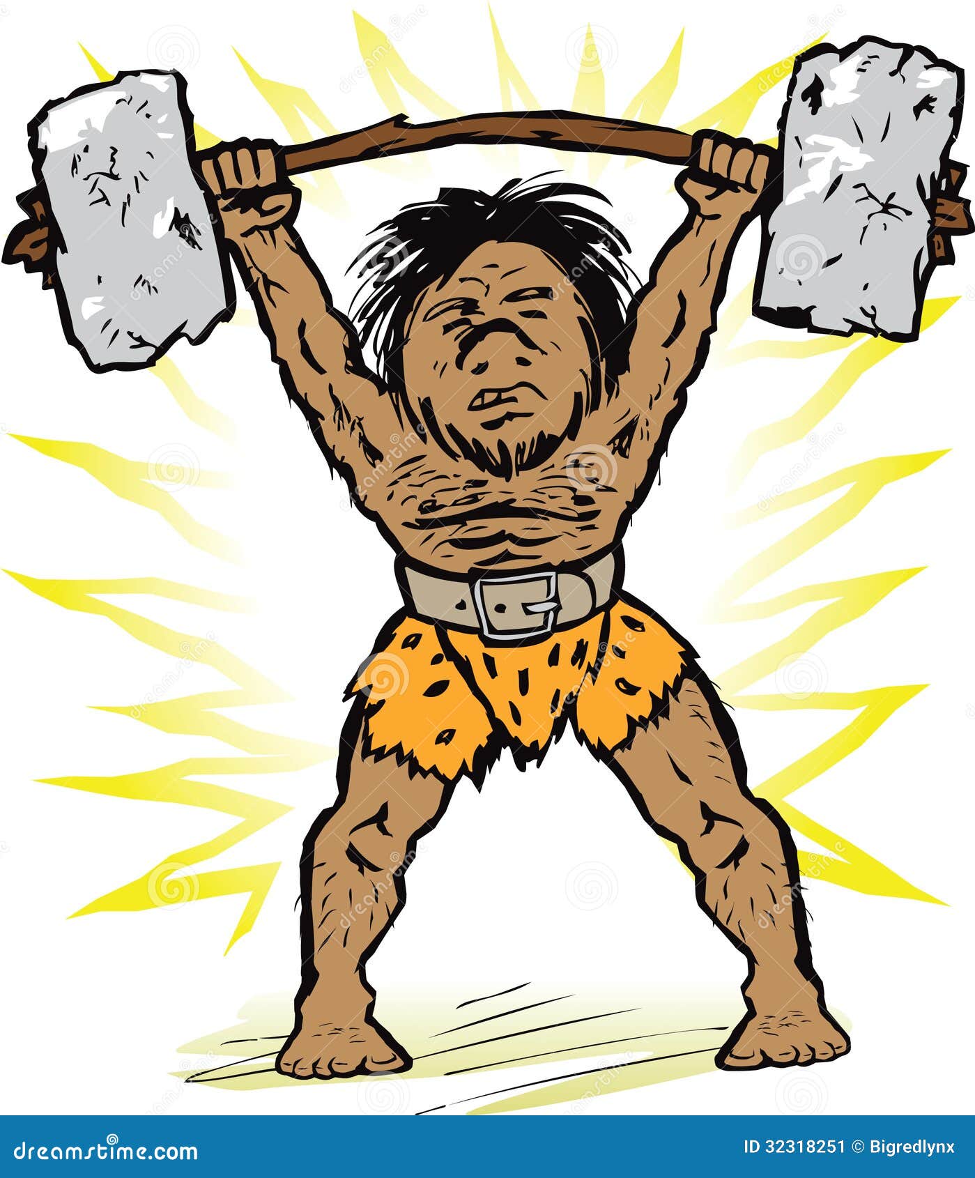 Caveman Weightlifter ilustracja wektor. Ilustracja złożonej z ...