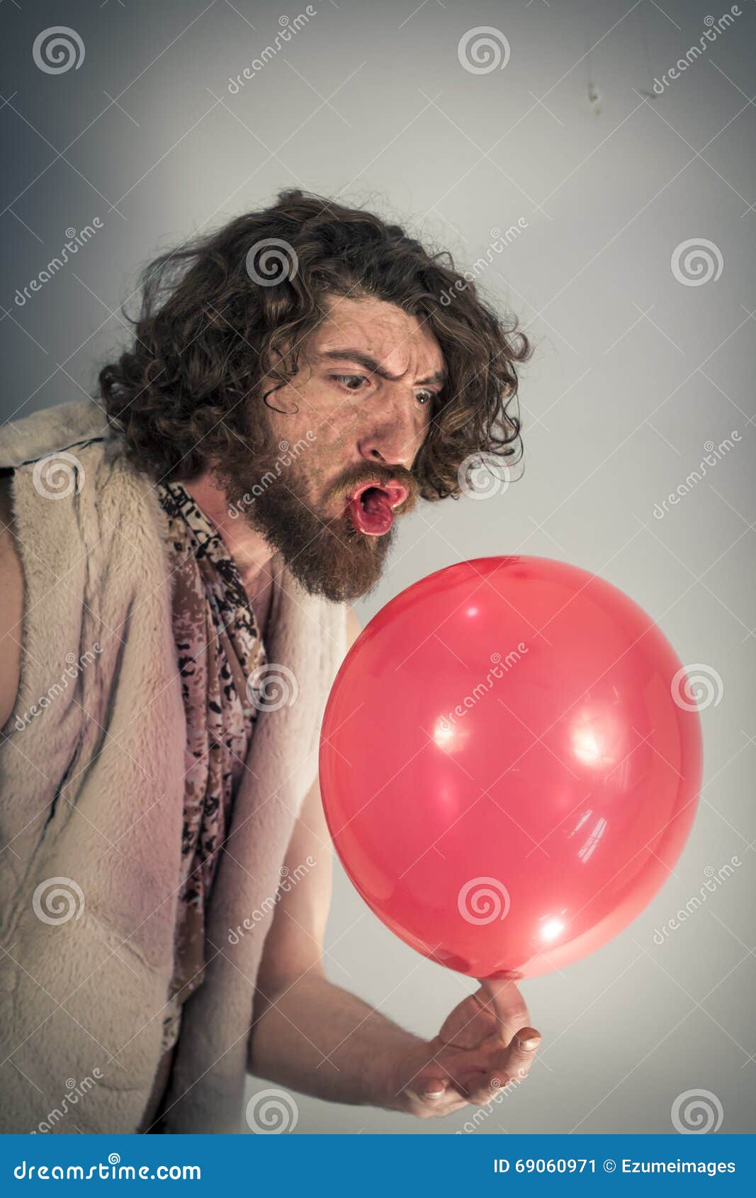 Caveman Yelling Balloon stock image. Image of erectus - 69060971