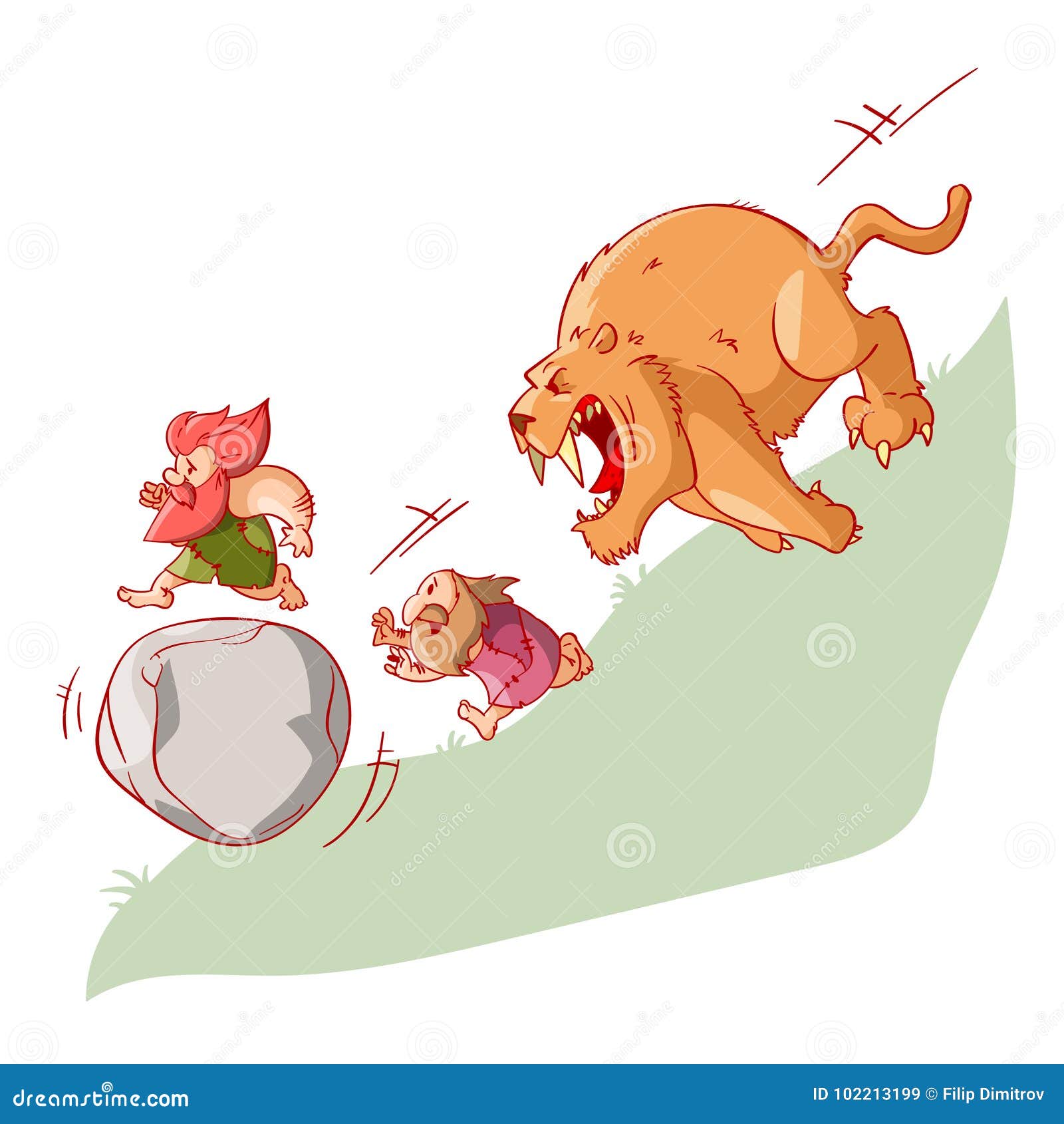 Cavemen Inventing the Wheel Stock Vector - Illustration of enemies ...