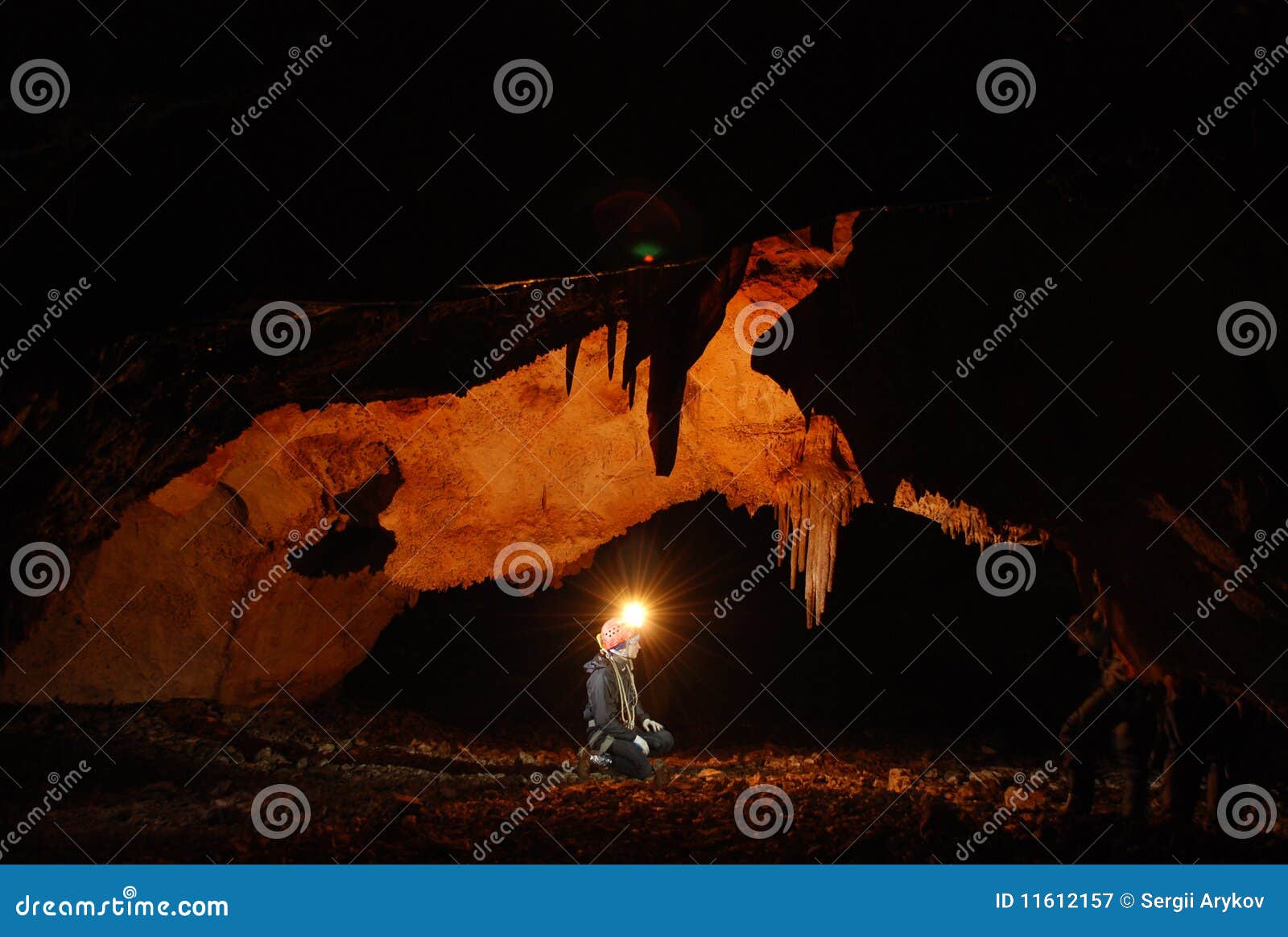 Caver stock image. Image of loneless, light, exploration - 11612157