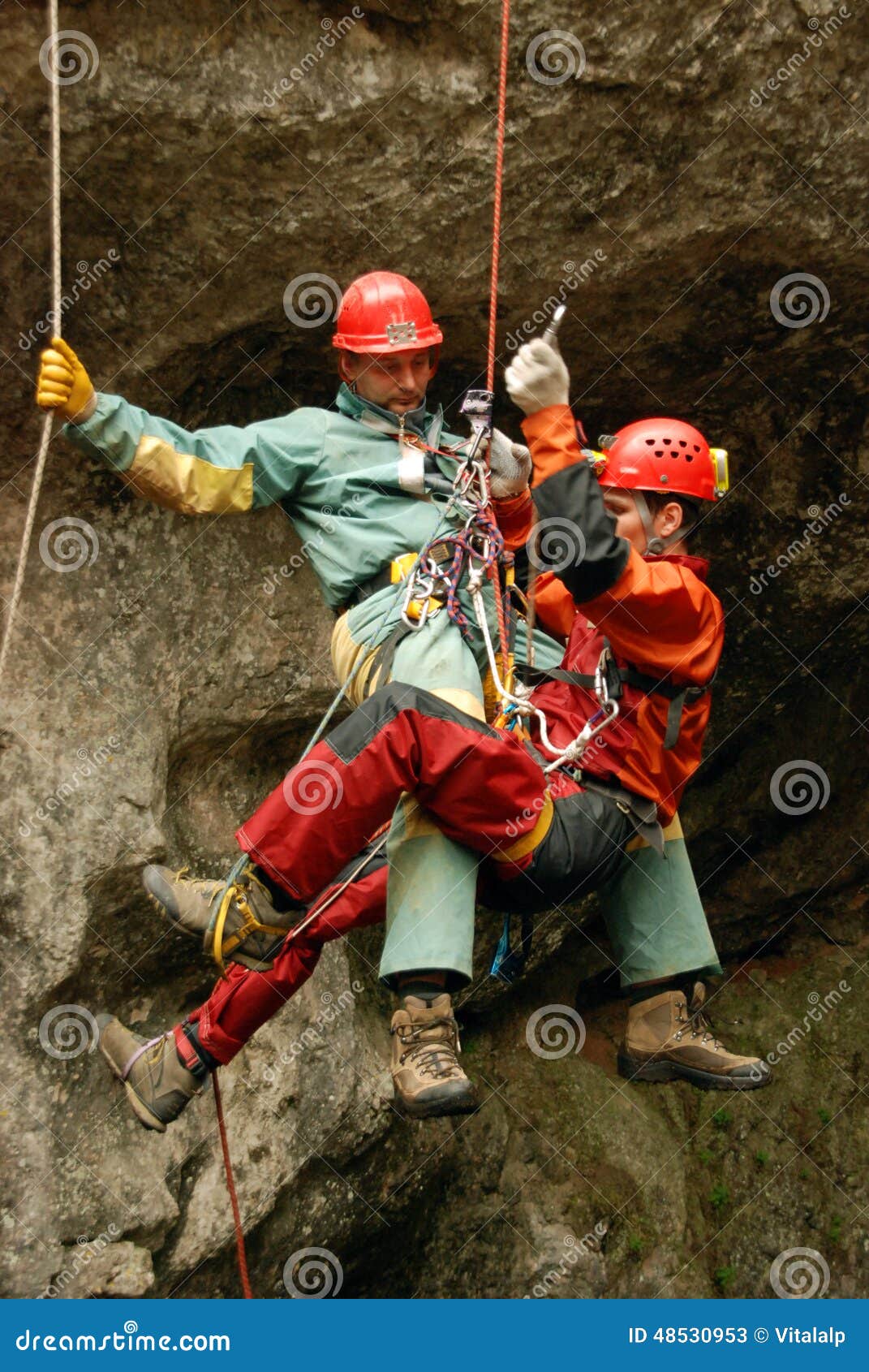 Caver Exploring The Cave Stock Photography | CartoonDealer.com #28127306