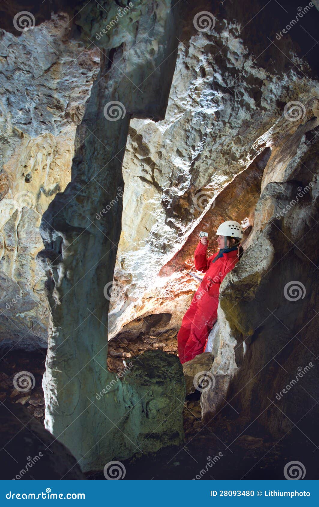 Caver Reseiving Survey Data during Cave Mapping Stock Photo - Image of ...