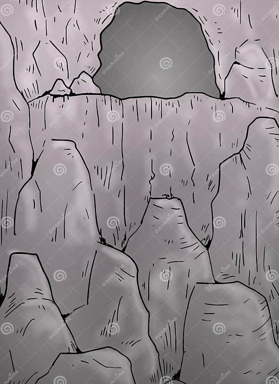 Cavern illustration stock illustration. Illustration of mystery - 72425326