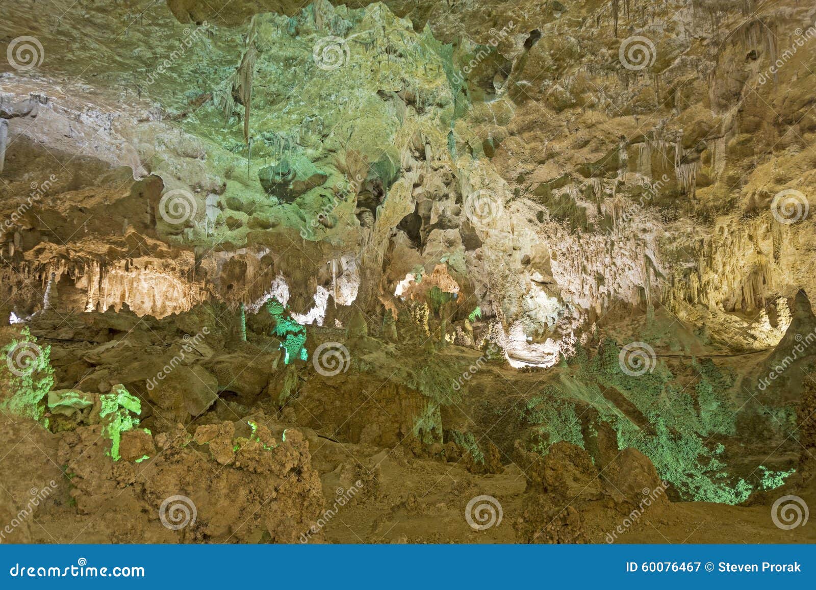 Cavern Lighting in a Large Room Stock Image - Image of pretty, erosion ...
