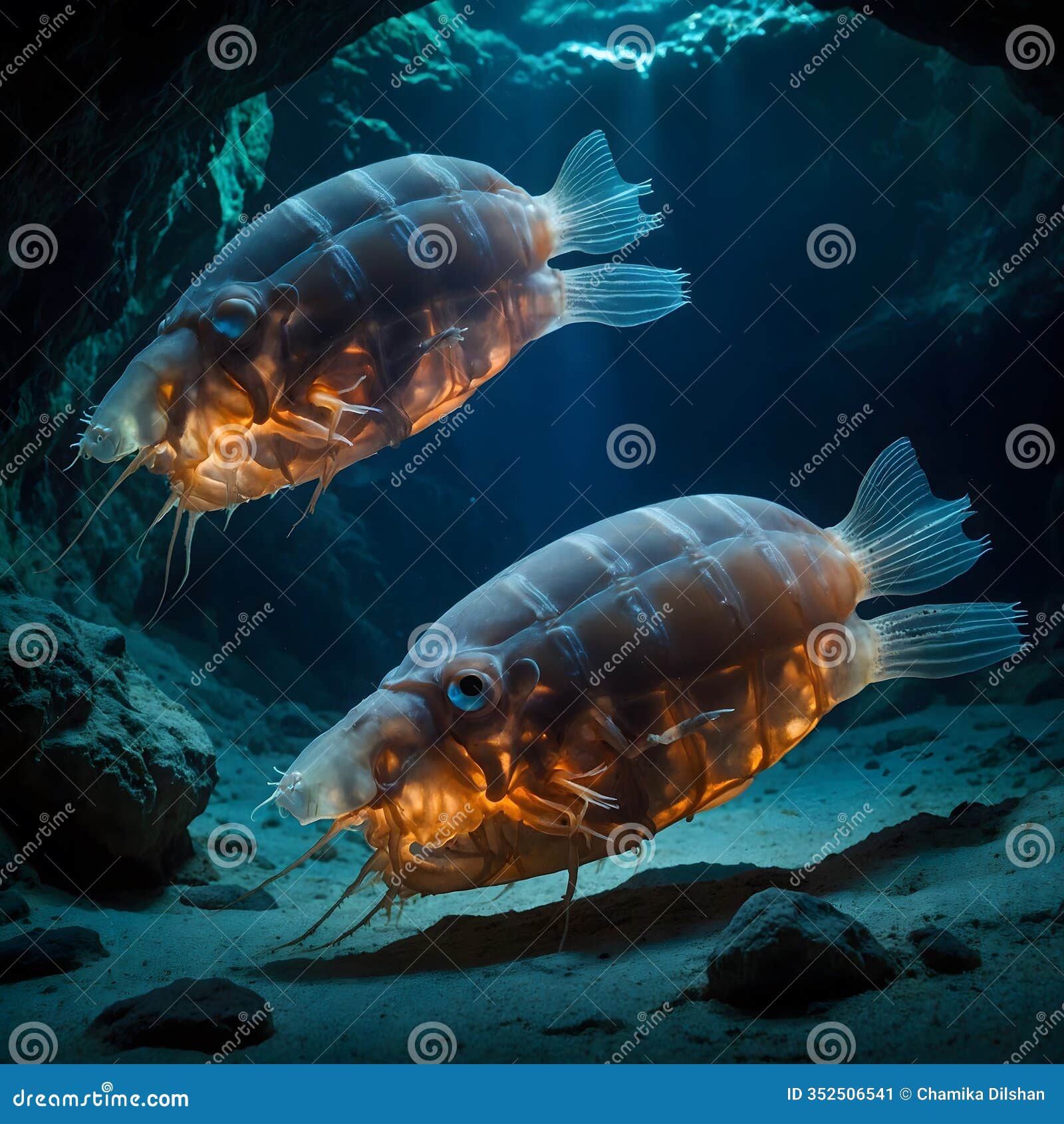 Cavernous Light: the Grand Triops of the Deep Stock Image - Image of ...