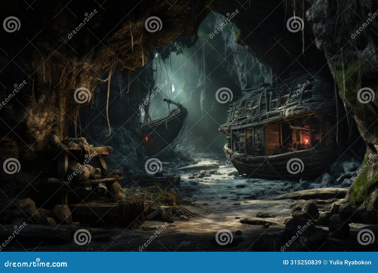 Cavernous Pirate Chest Cave. Generate Ai Royalty-Free Stock Photo ...