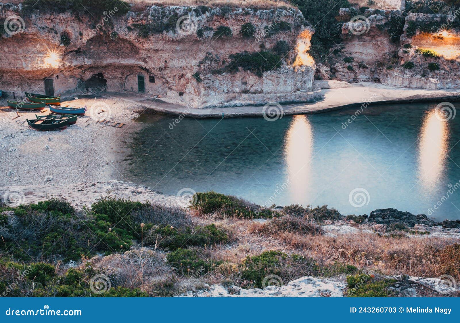 Caves on a Beach in Apulia Italy Stock Image - Image of nature, travel ...