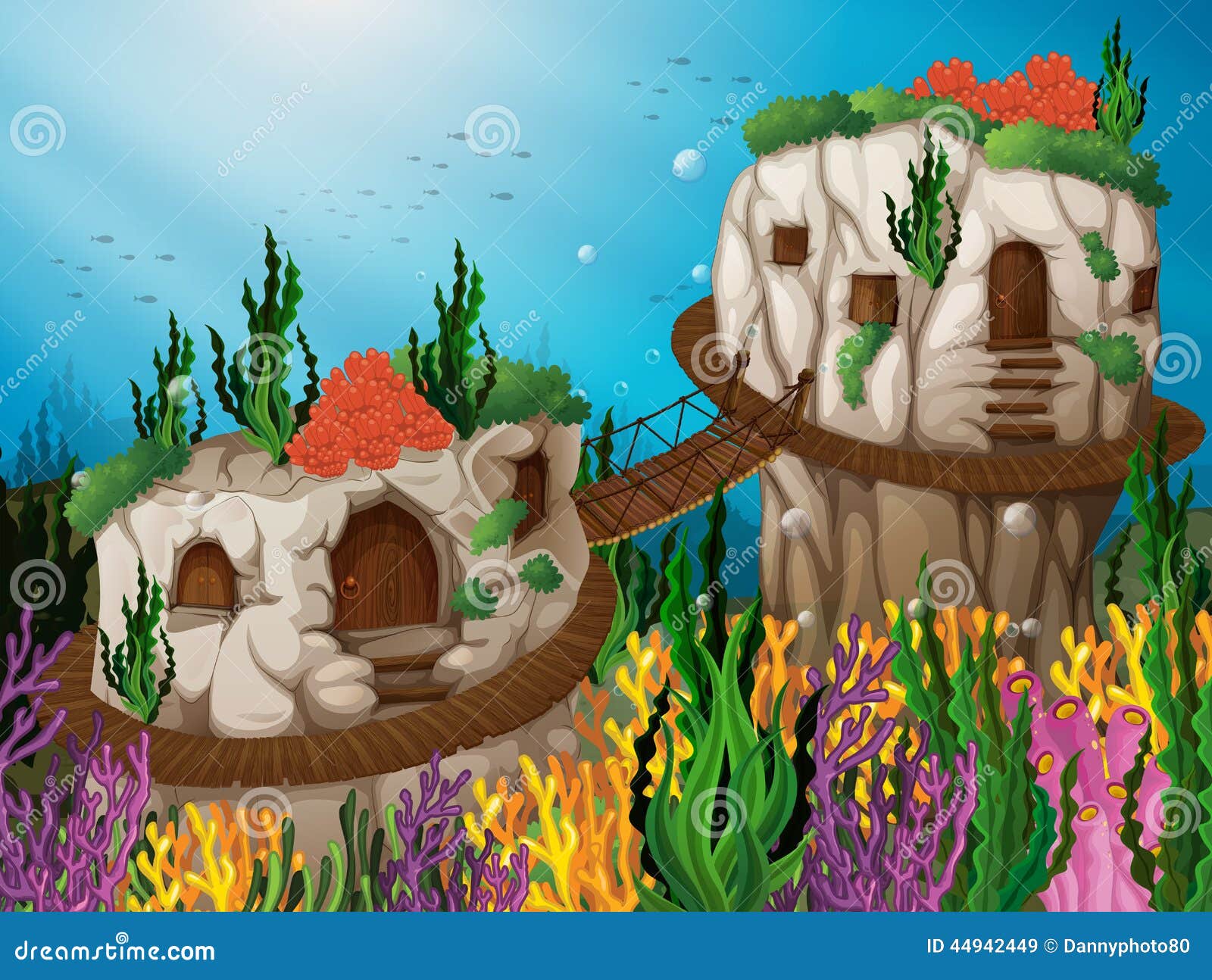 Caves stock vector. Illustration of outdoors, fish, cartoon - 44942449