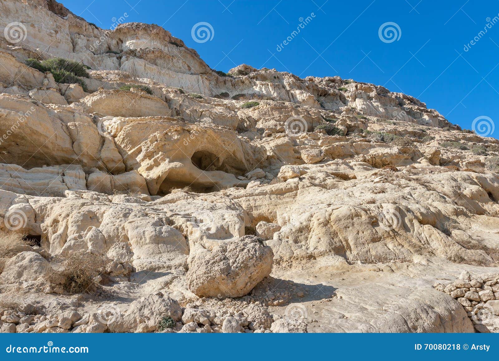 Caves of Matala. Crete, Greece Stock Photo - Image of limestone, cliffs ...