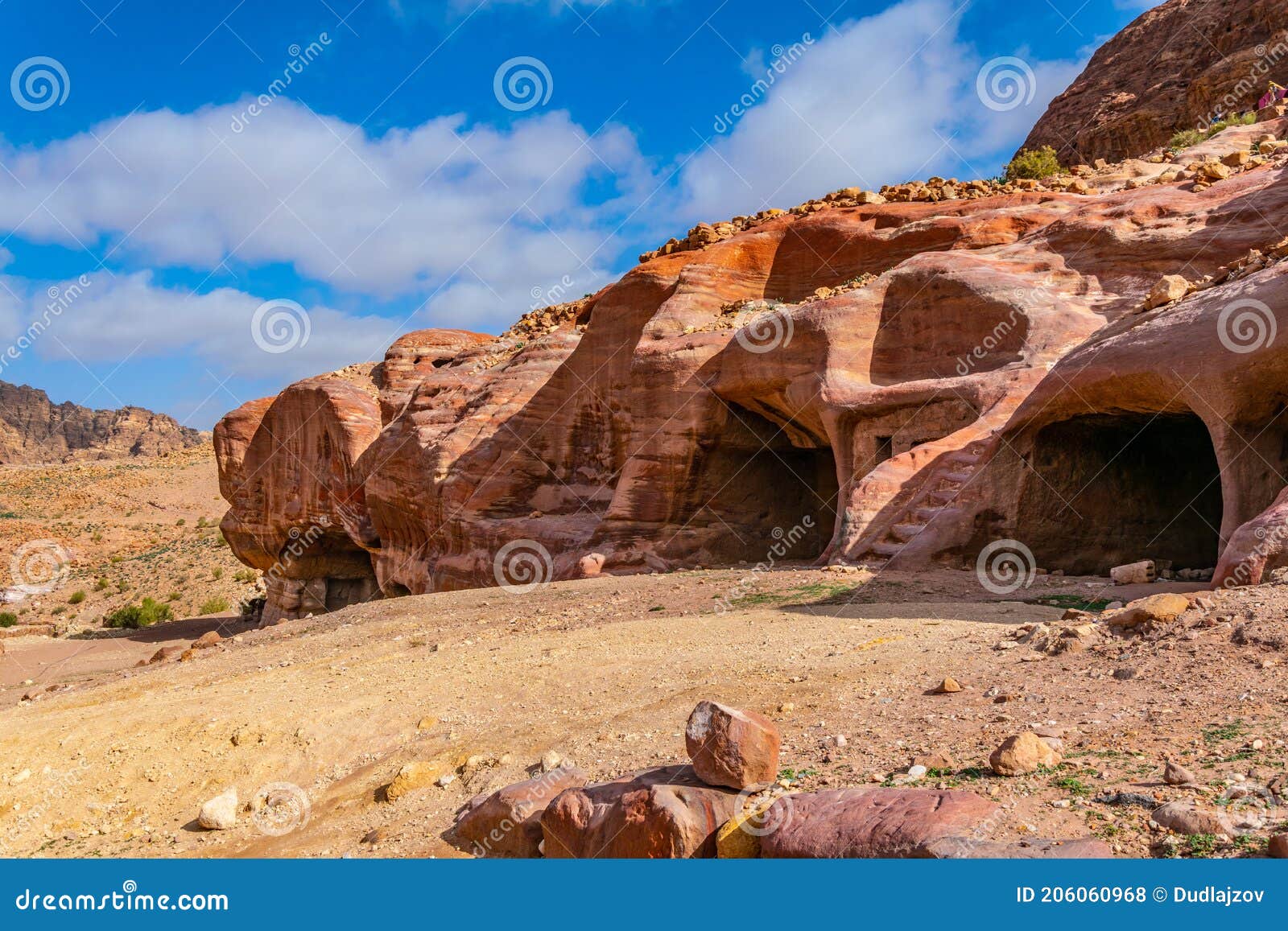 Caves at Petra, jordan stock photo. Image of desert - 206060968