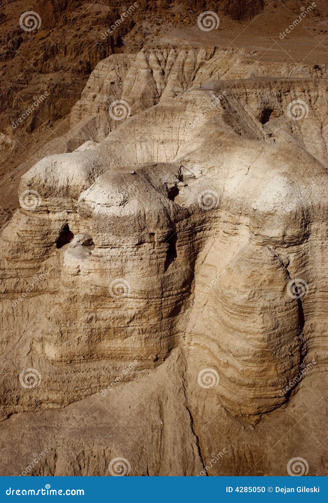 The caves of Qumran stock photo. Image of mountain, arid - 4285050
