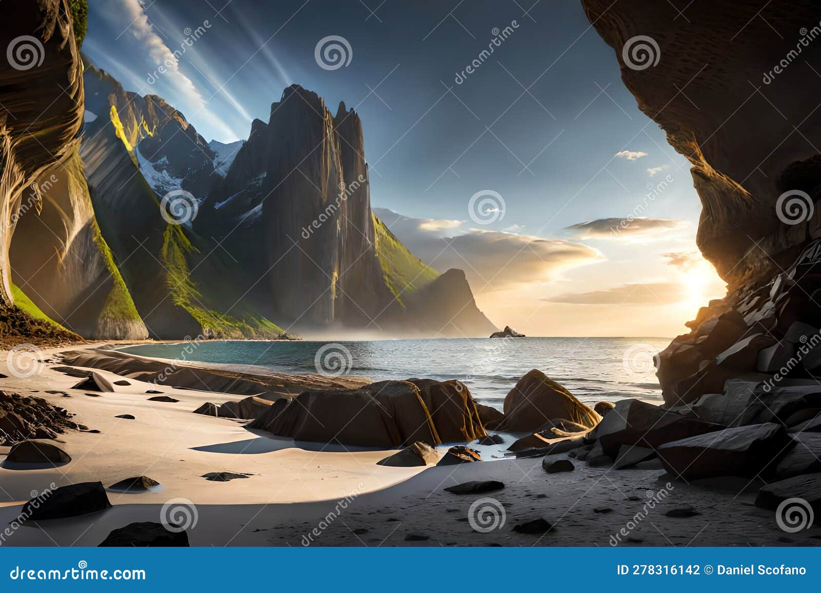 Caves on White Background. Generative AI Stock Illustration ...