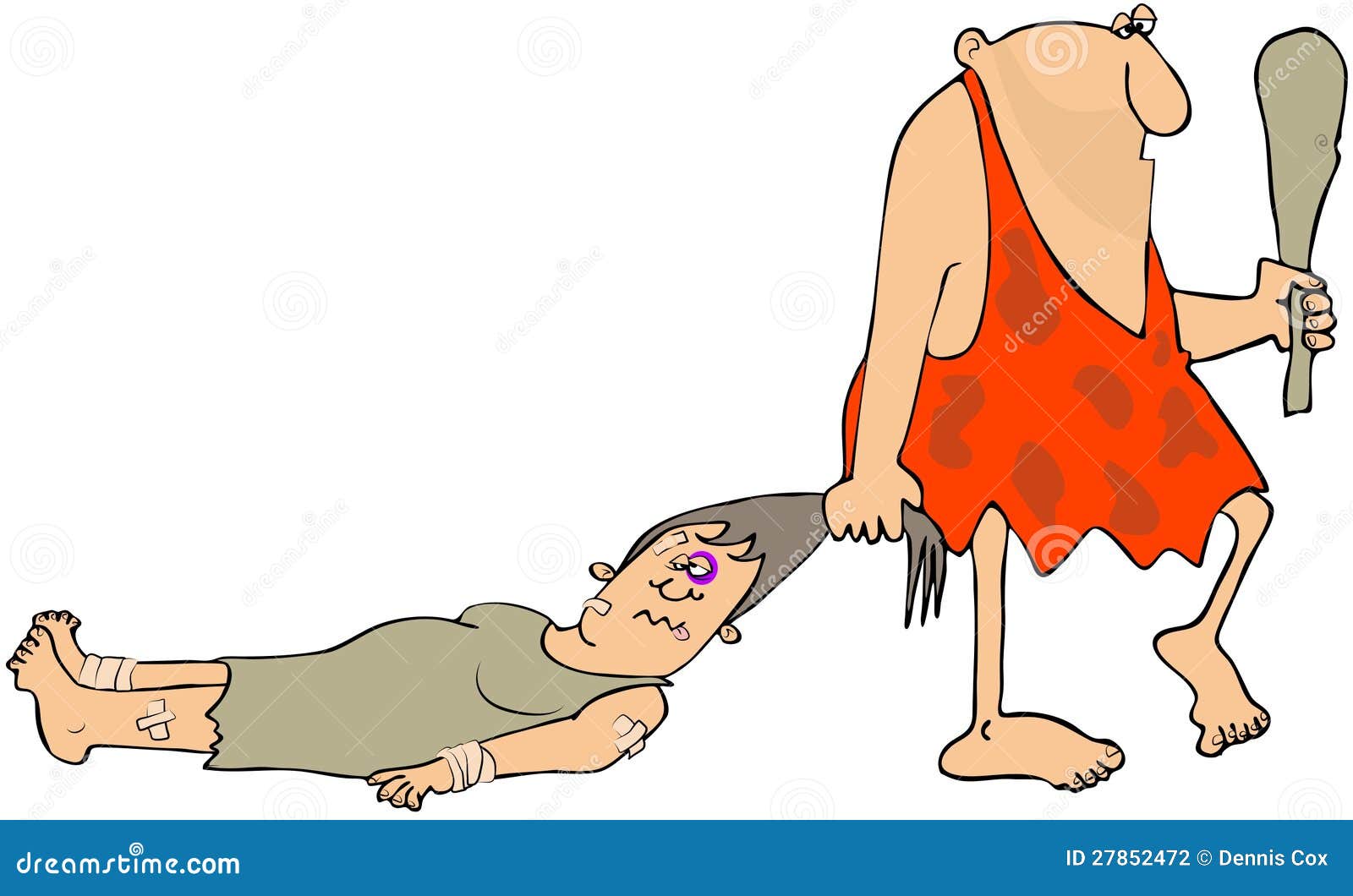 Cavewoman abuse stock illustration. Illustration of injured - 27852472