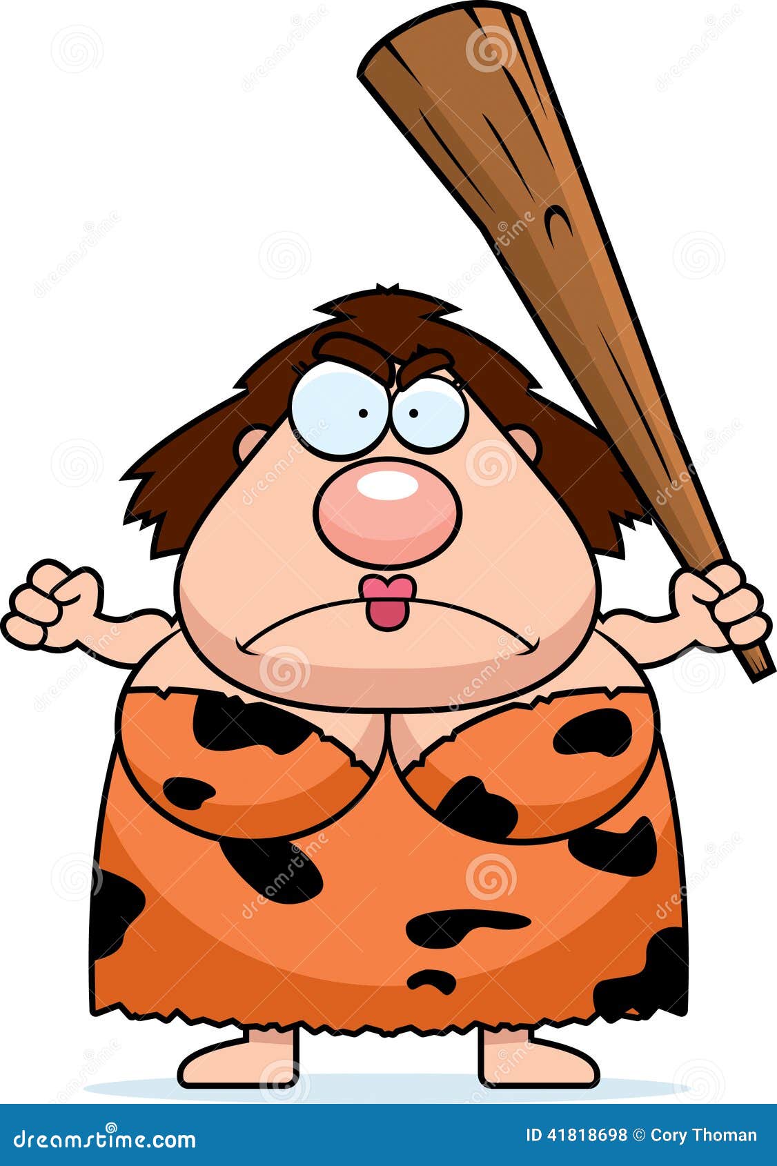 Cavewoman Angry stock vector. Illustration of angry, frown - 41818698