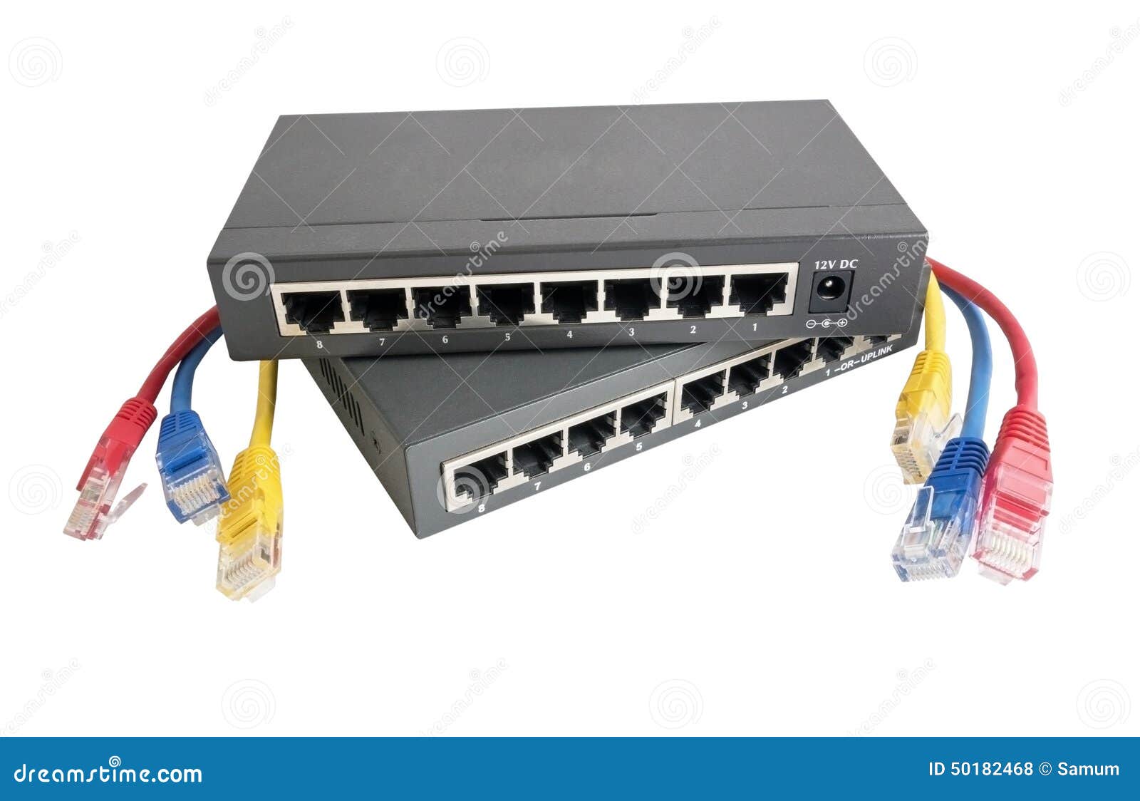 Cavi Della Rete Collegati Al Router Fotografia Stock - Immagine di ...