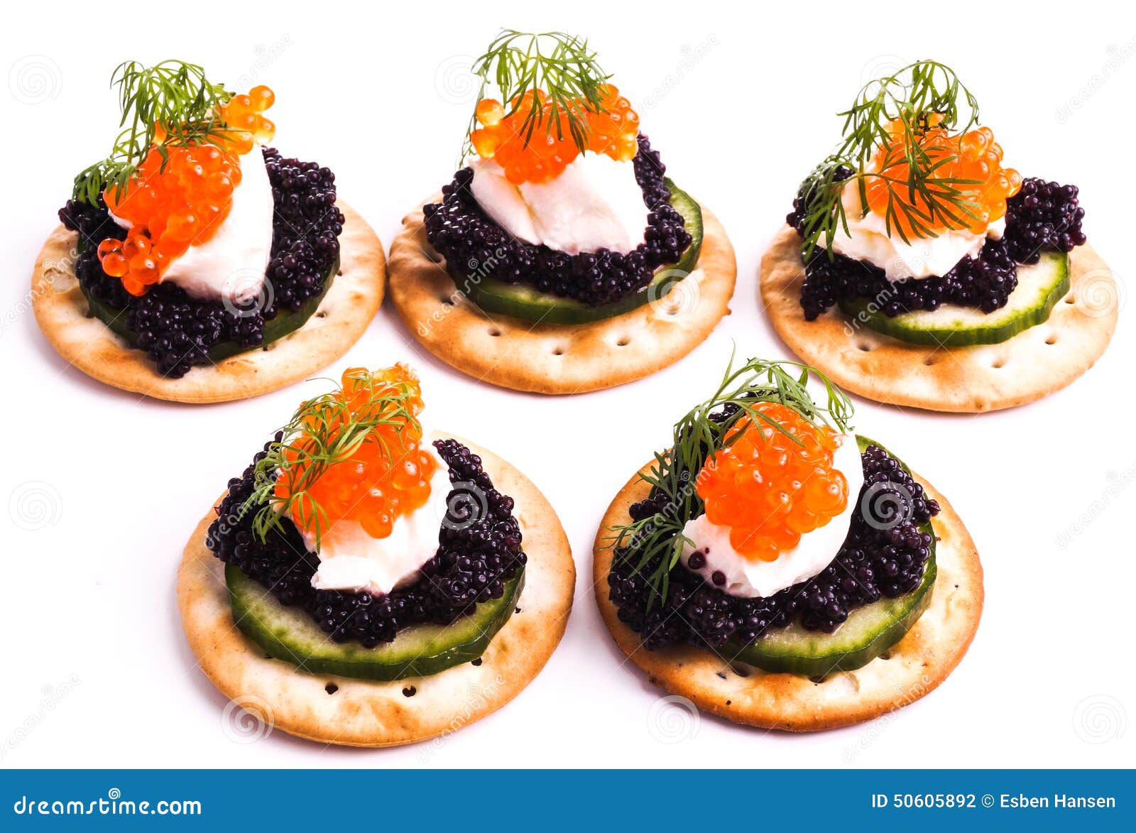 Caviar Appetizer Served on Crackers Stock Photo - Image of cuisine ...