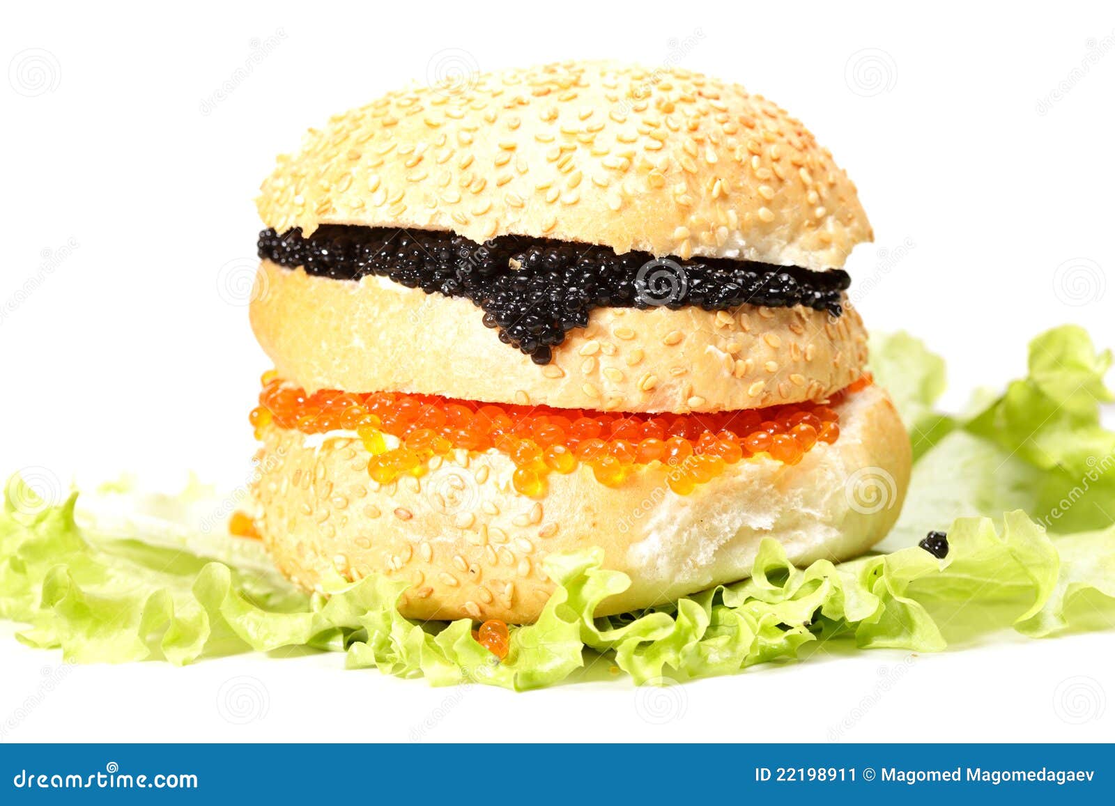 Caviar Burger Against White Stock Image - Image of still, life: 22198911