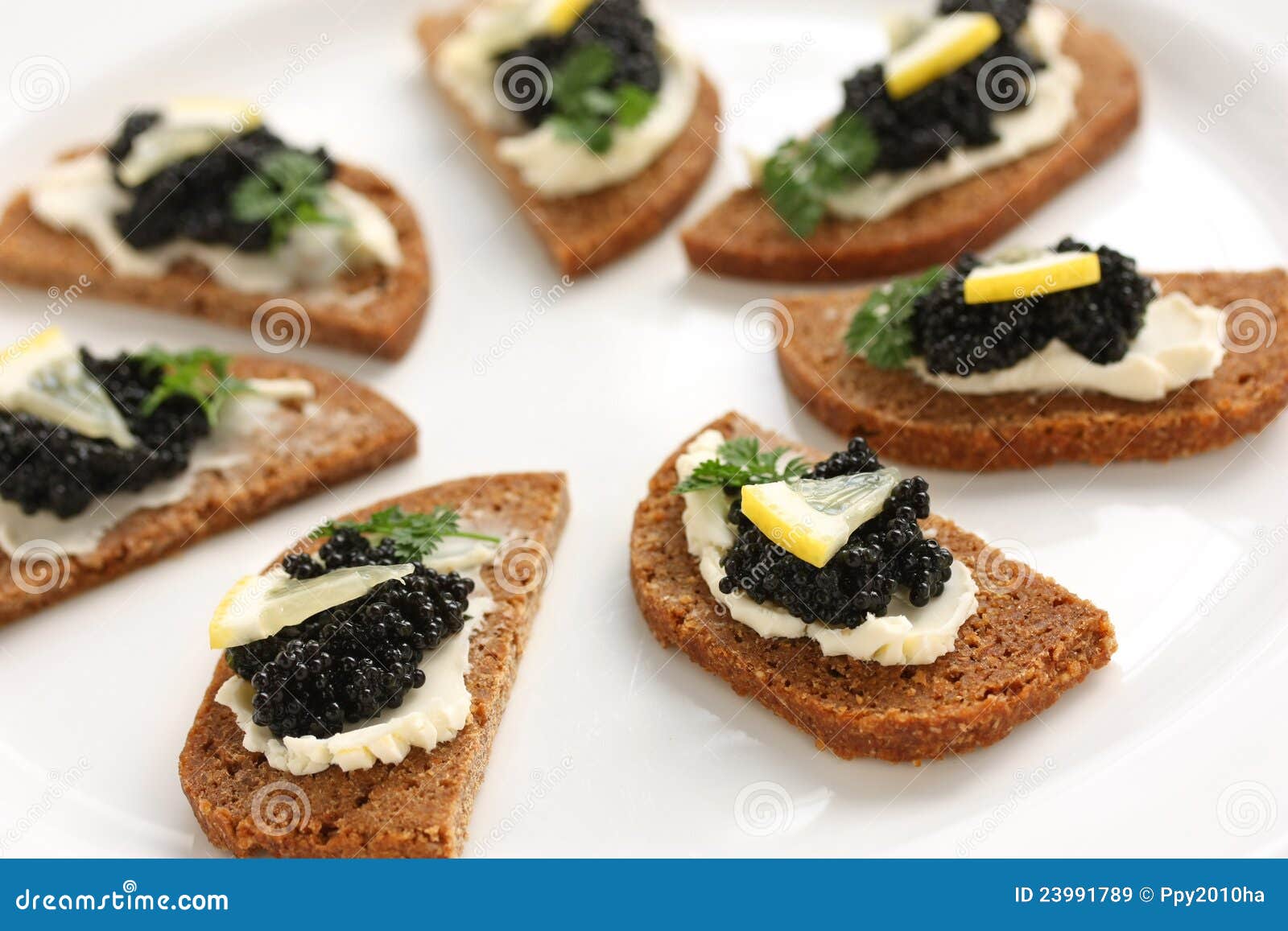 Caviar canapes stock image. Image of german, food, lunch - 23991789