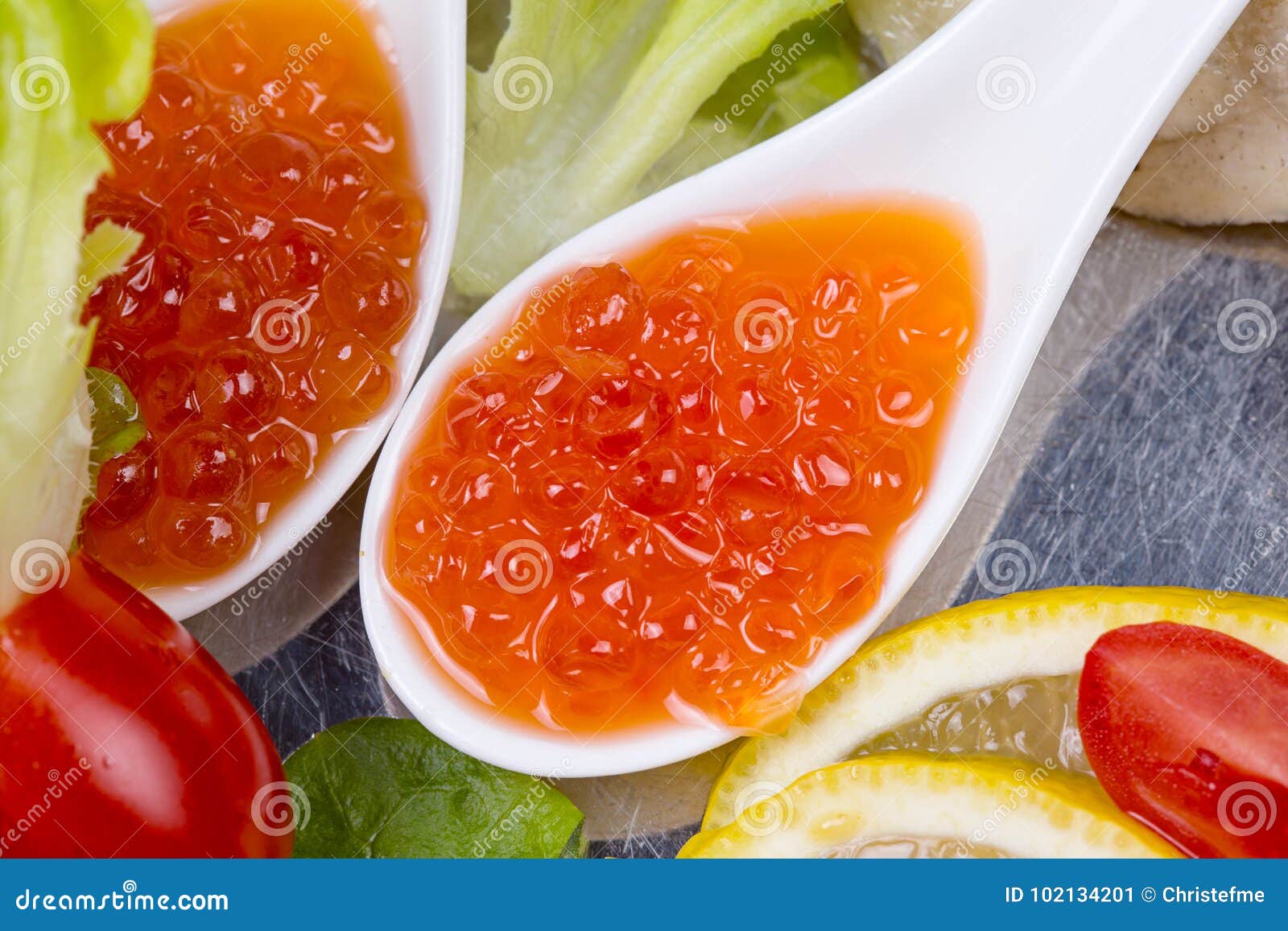 Caviar and Cherry Tomato and Vegetables Stock Image - Image of gourmet ...