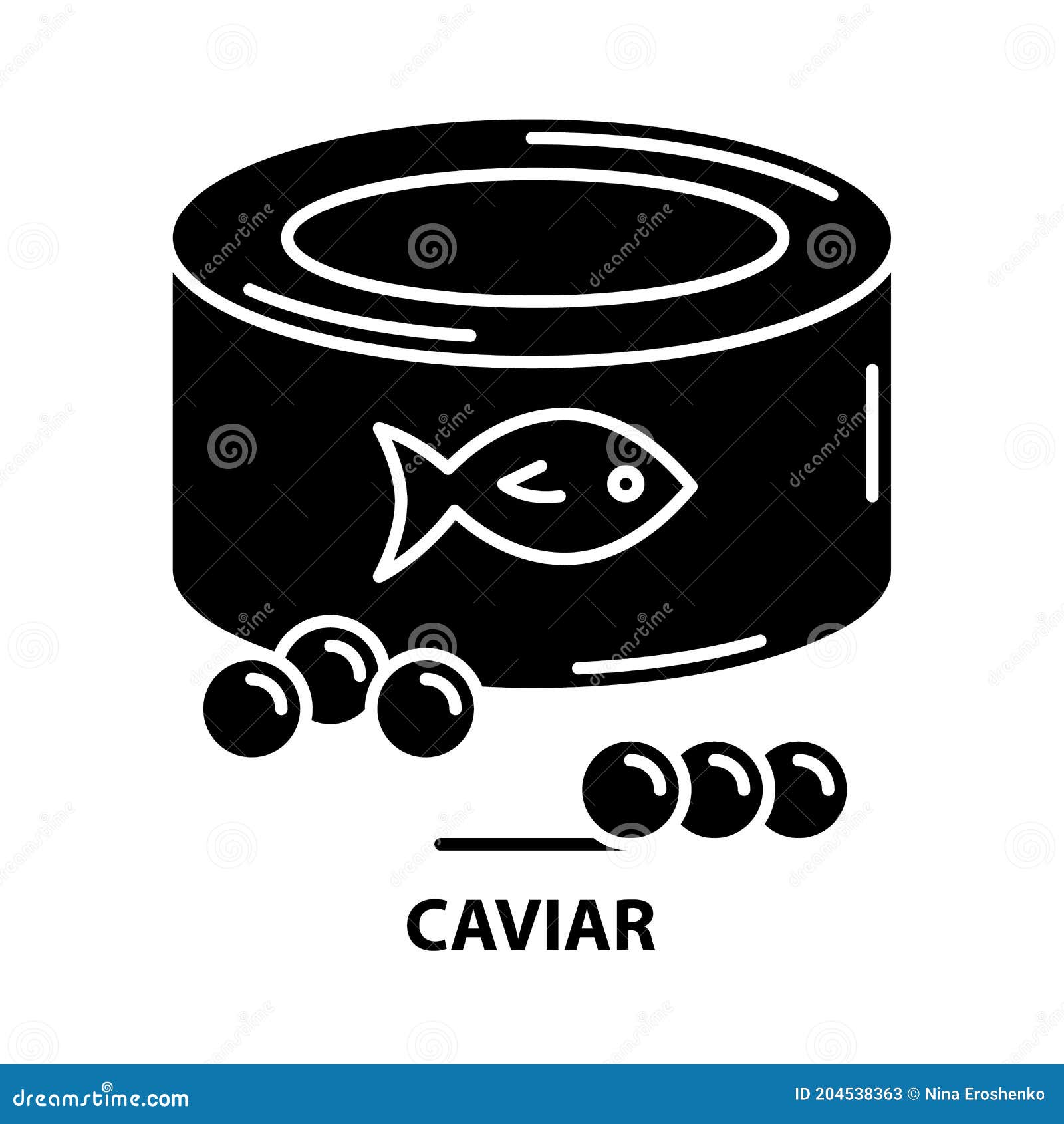 Caviar Icon, Black Vector Sign with Editable Strokes, Concept ...