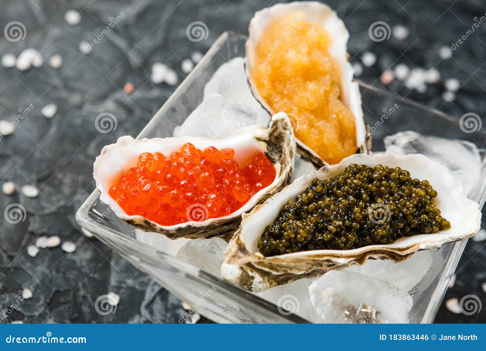 Caviar, Pike Caviar and Black Caviar for a Snack Stock Photo - Image of ...