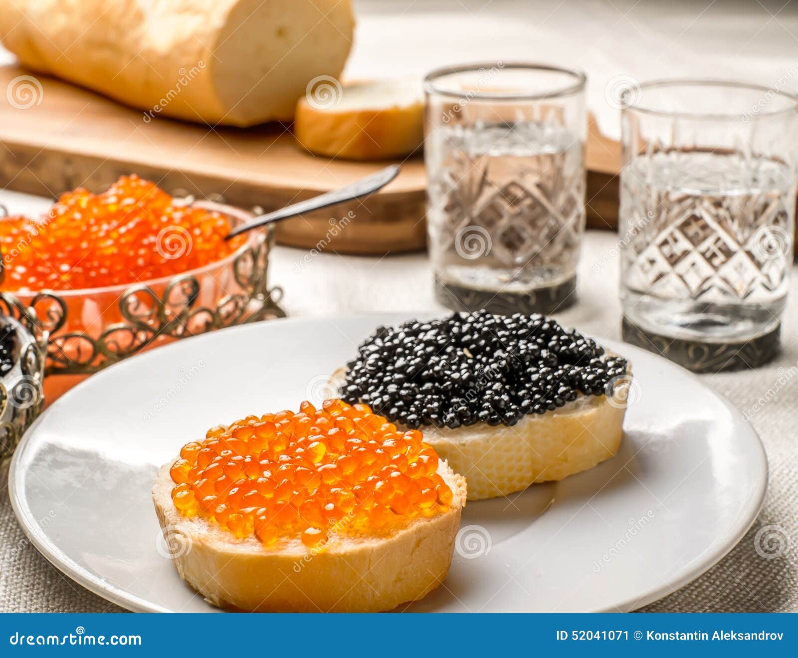 Caviar Sandwiches with Vodka Shots Stock Image - Image of plate, fish ...