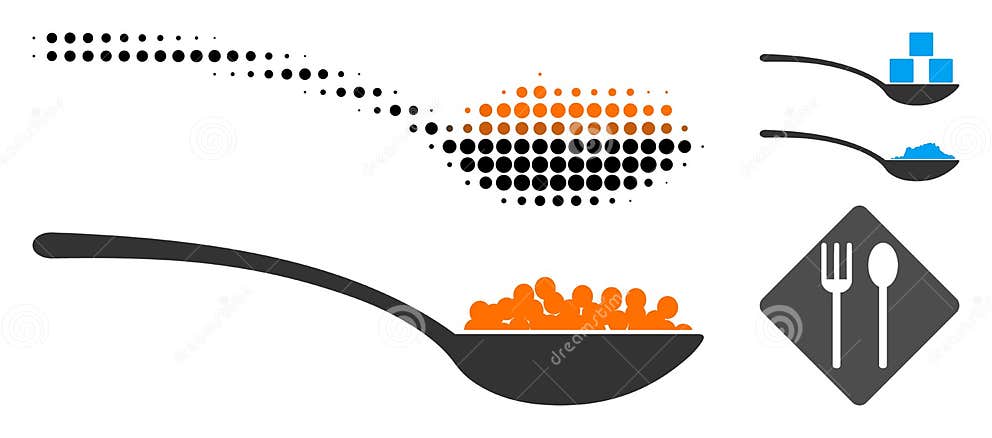 Caviar Spoon Halftone and Solid Icon Stock Vector - Illustration of round, cooking: 170876390