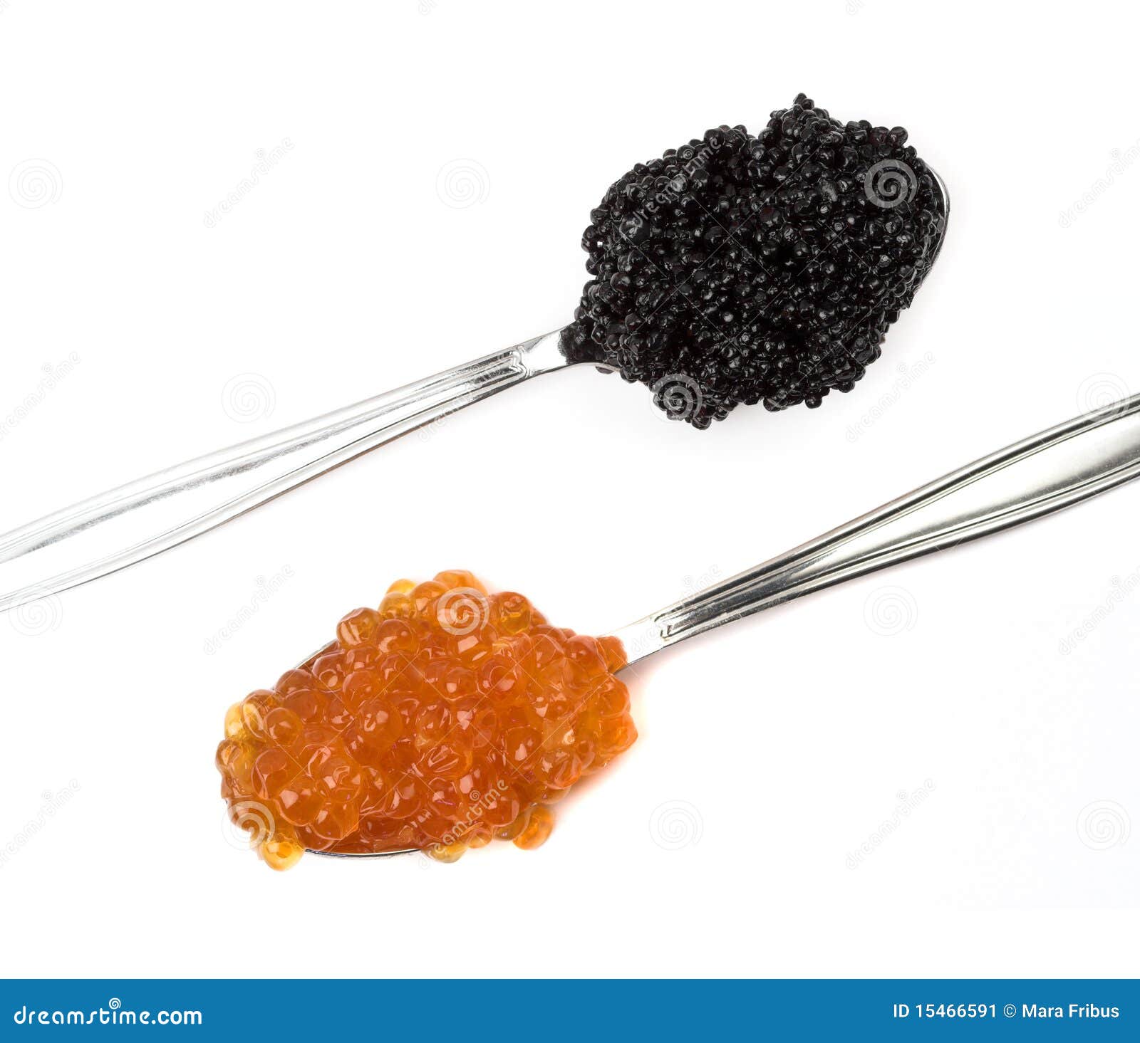 Caviar on two spoons stock image. Image of orange, salmon - 15466591