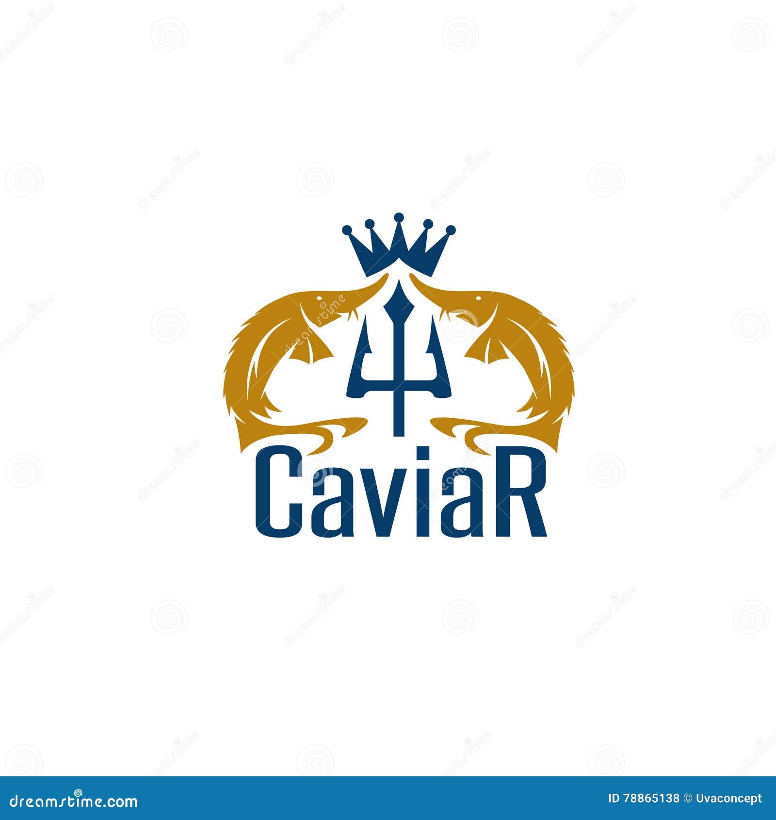 Caviar Vector Emblem with Sturgeons , Crown Stock Vector - Illustration ...
