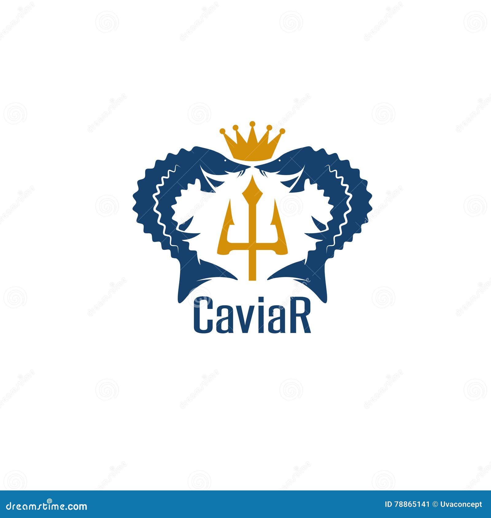 Caviar Vector Emblem with Sturgeons , Crown Stock Vector - Illustration ...
