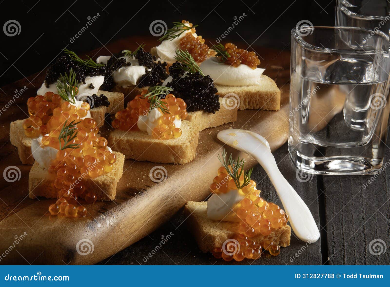 Caviar and Vodka stock photo. Image of creme, eggs, food - 312827788