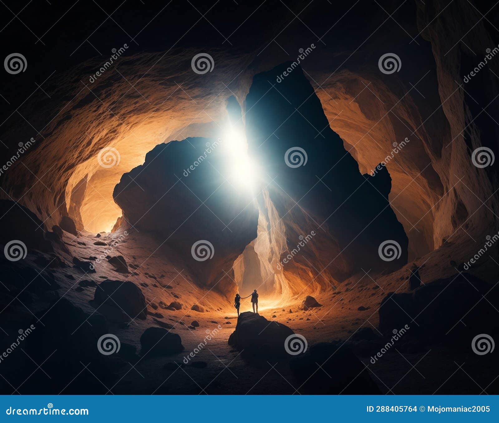 Caving Adventure: Exploring Underground Wonders Stock Illustration ...