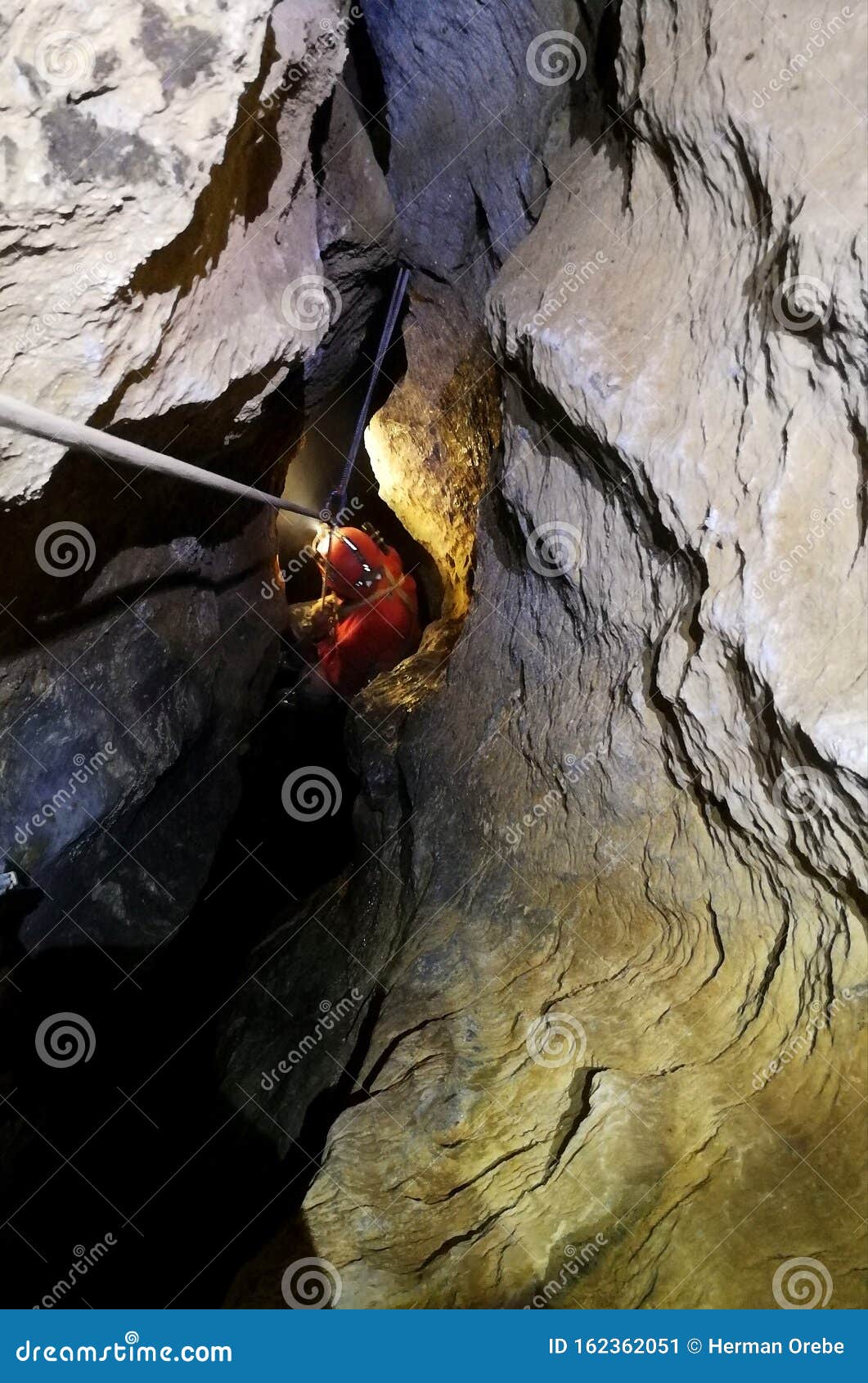 Caving stock image. Image of adventure, caving, pothole - 162362051