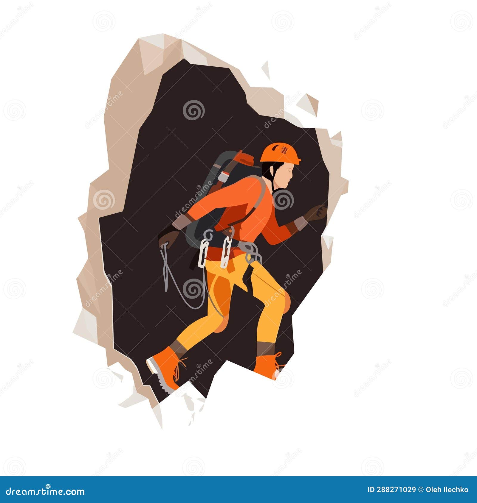 Caving Vector Flat Minimalistic Asset Isolated Illustration ...