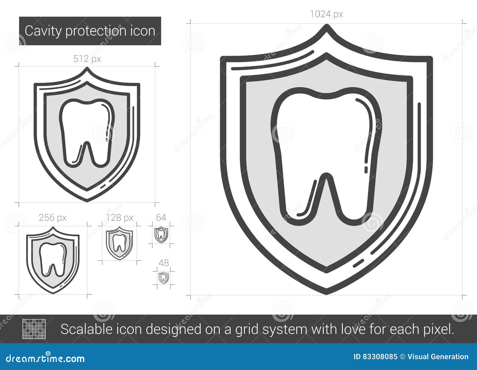 Cavity Protection Line Icon. Stock Vector - Illustration of healthcare ...