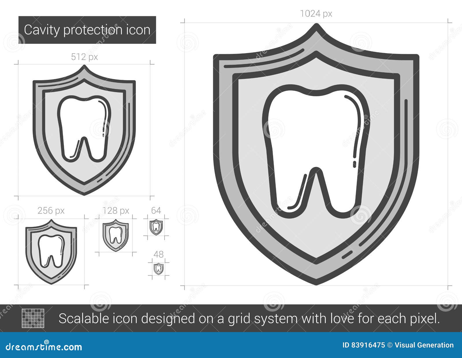 Cavity Protection Line Icon. Stock Vector - Illustration of ...